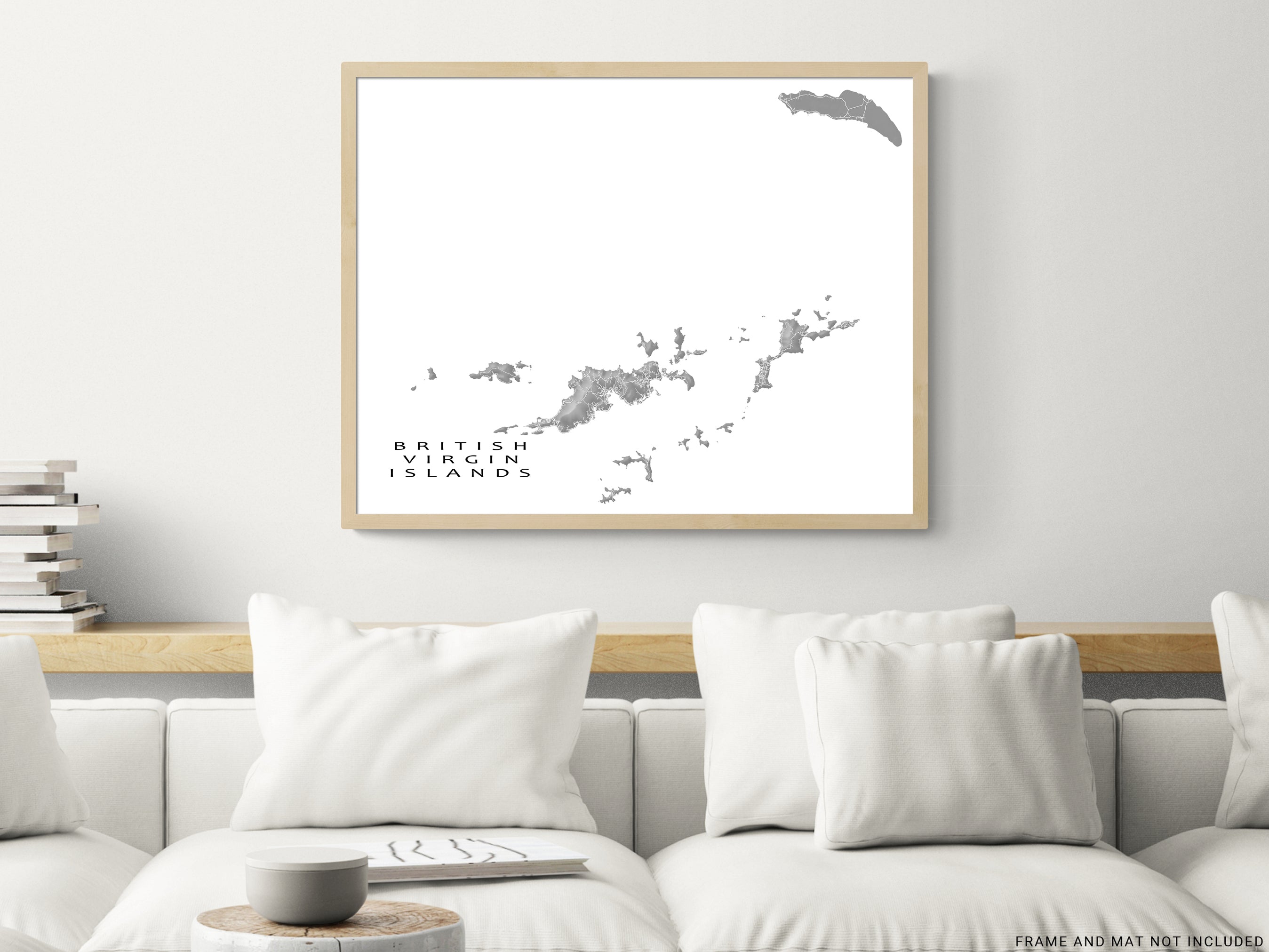 British Virgin Islands Map Print, Topographic BVI Wall Art Poster, Car ...