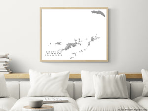 British Virgin Islands Map Print, Topographic BVI Wall Art Poster, Car ...