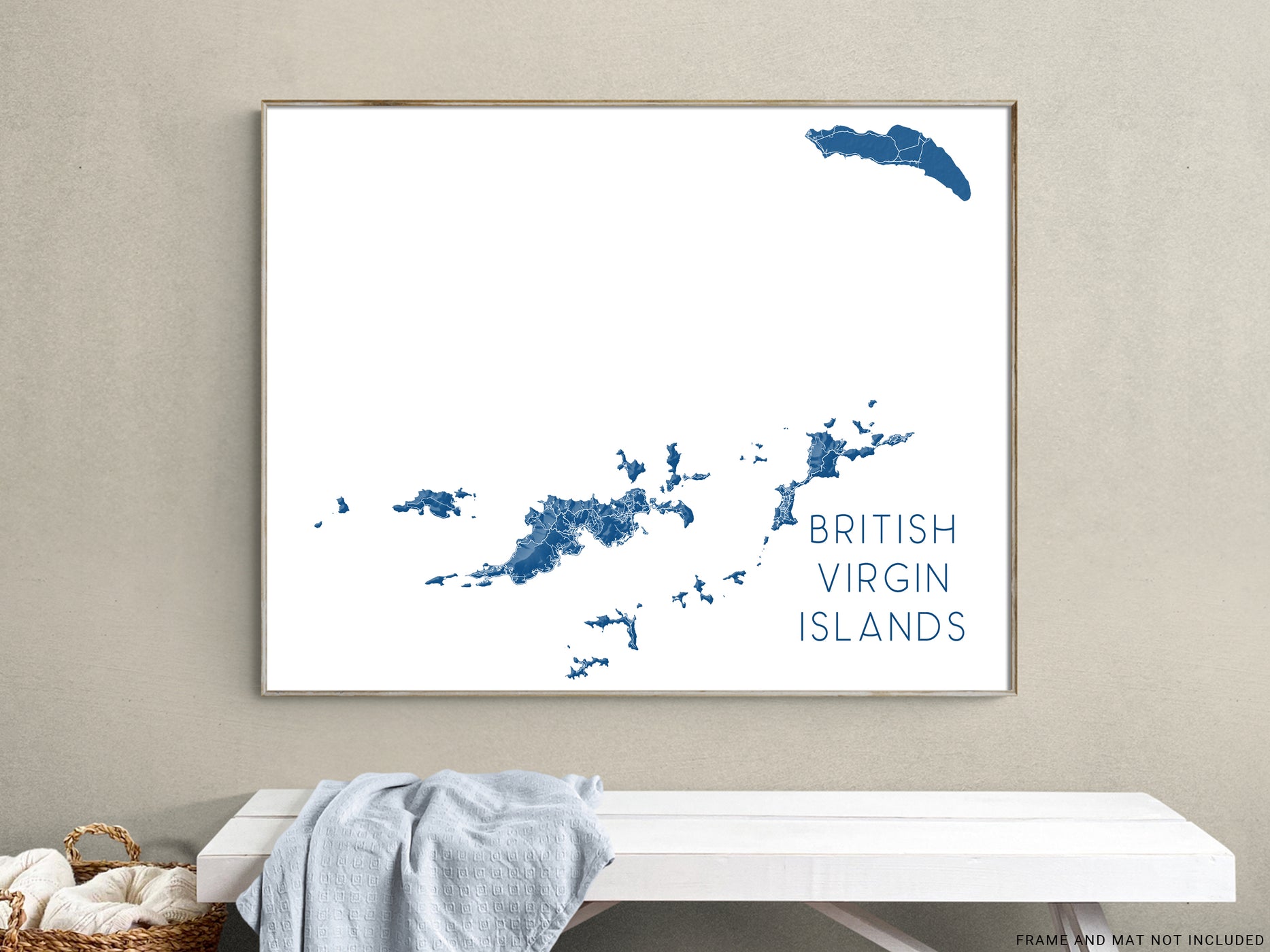 British Virgin Islands Map Print, BVI Wall Art Poster, Tortola Virgin — Maps As Art