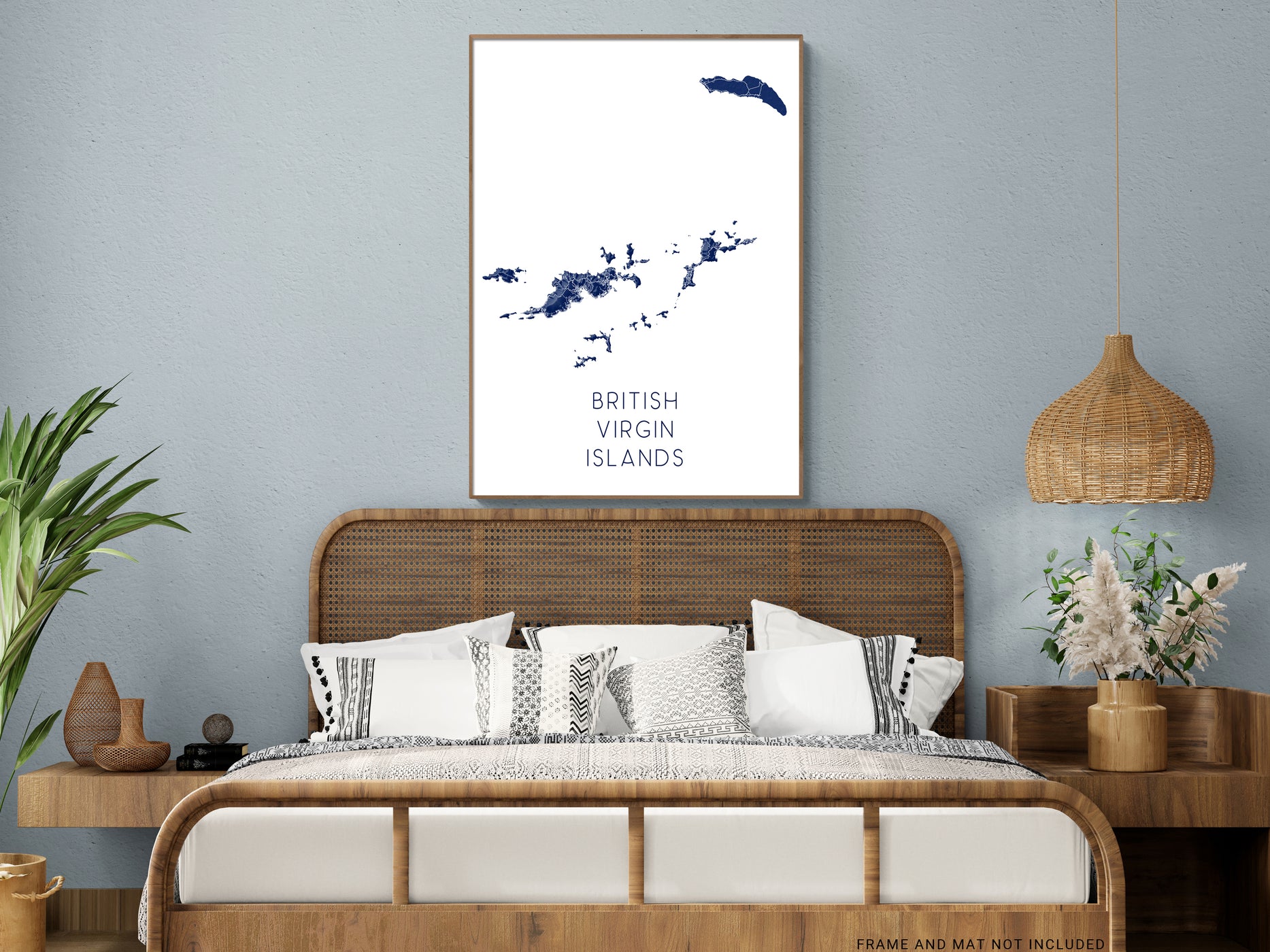 British Virgin Islands Map Print, BVI Wall Art Poster, Tortola Virgin — Maps As Art