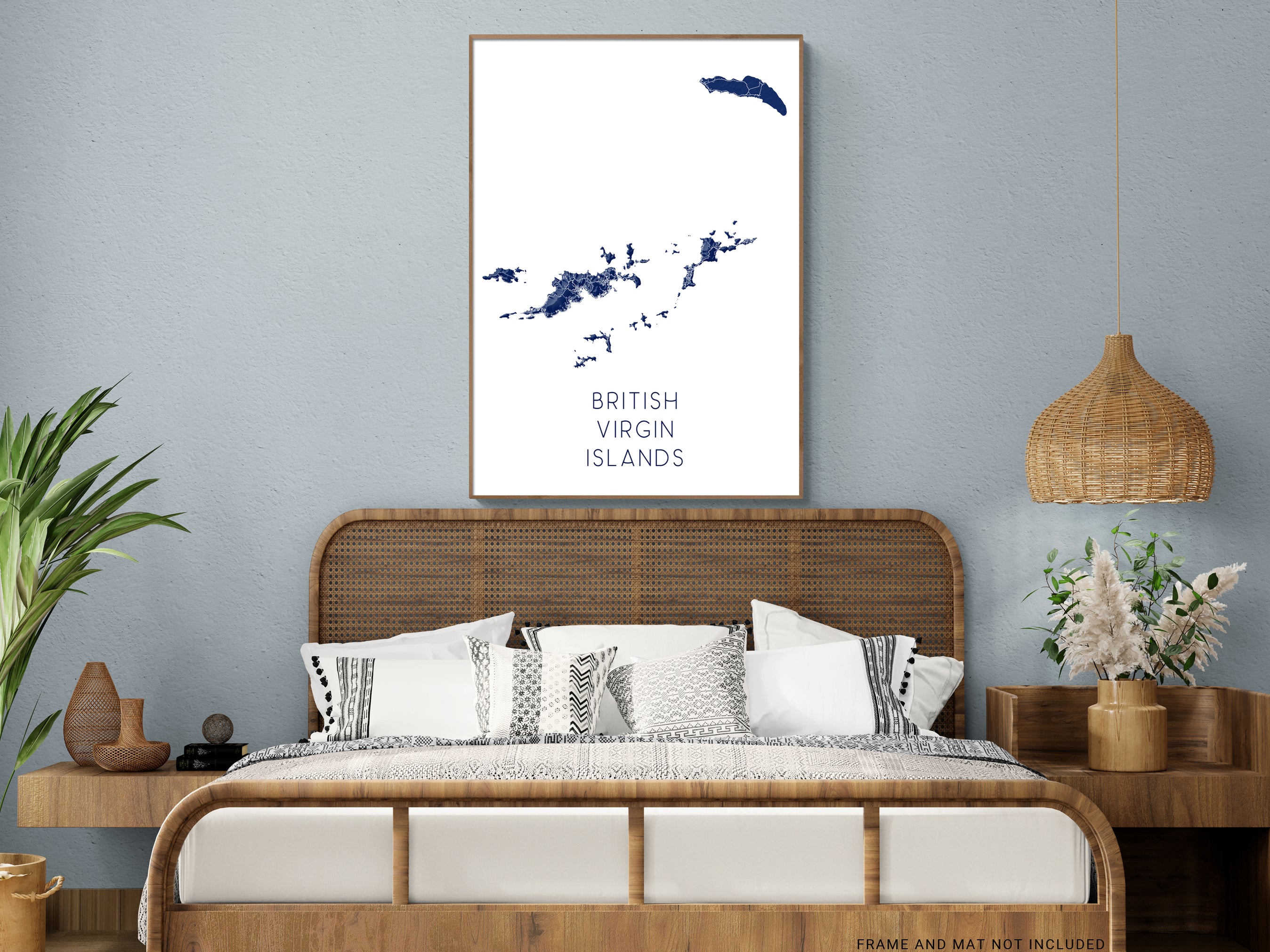 British Virgin Islands Map Print, BVI Wall Art Poster, Tortola Virgin ...