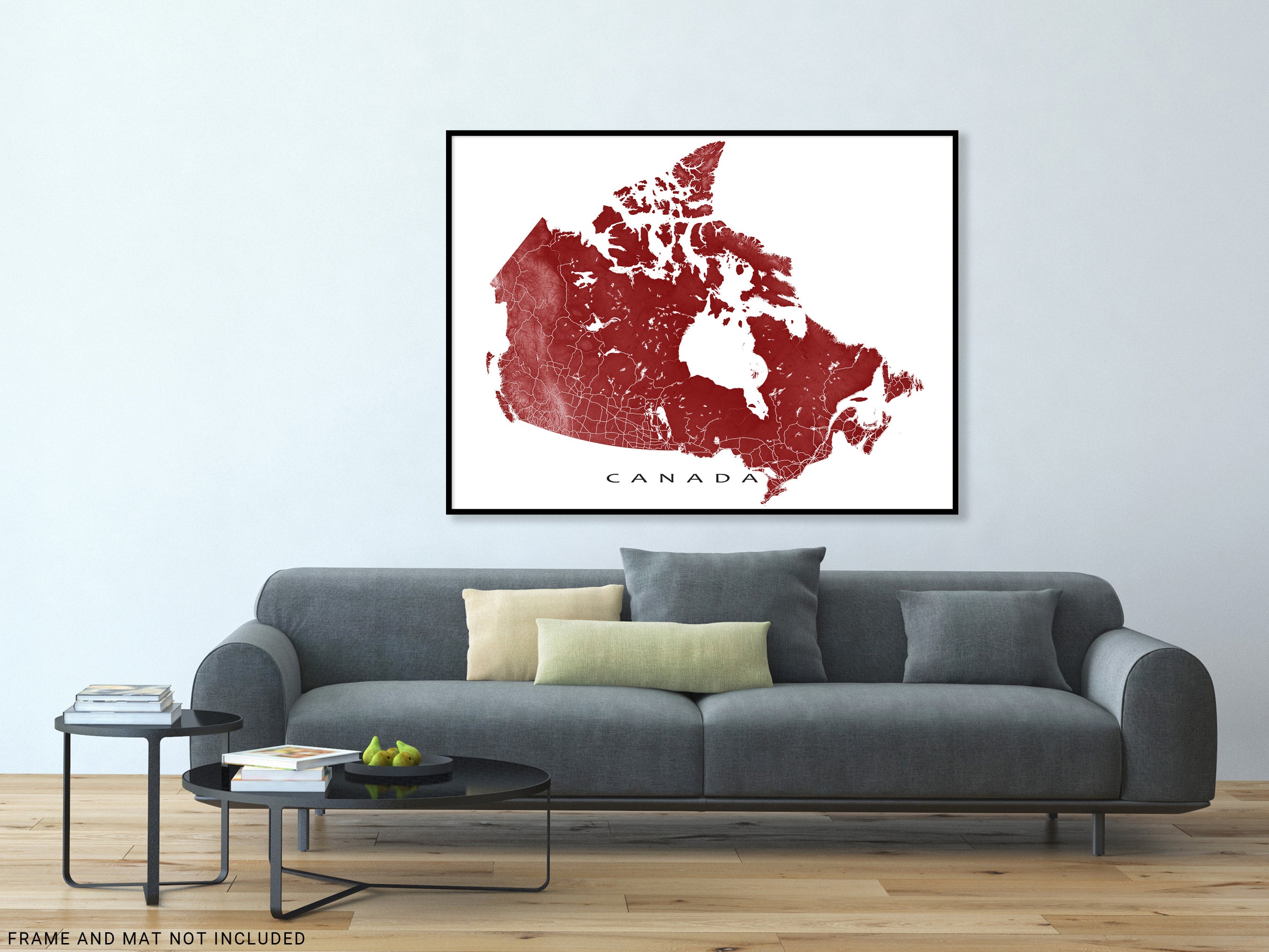Canada Map Wall Art Print, Topographic 3D Canada Poster Roads Maps, To ...