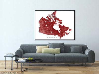 Canada Topographic Map Wall Art Print, Canadian Road Map Poster — Maps ...