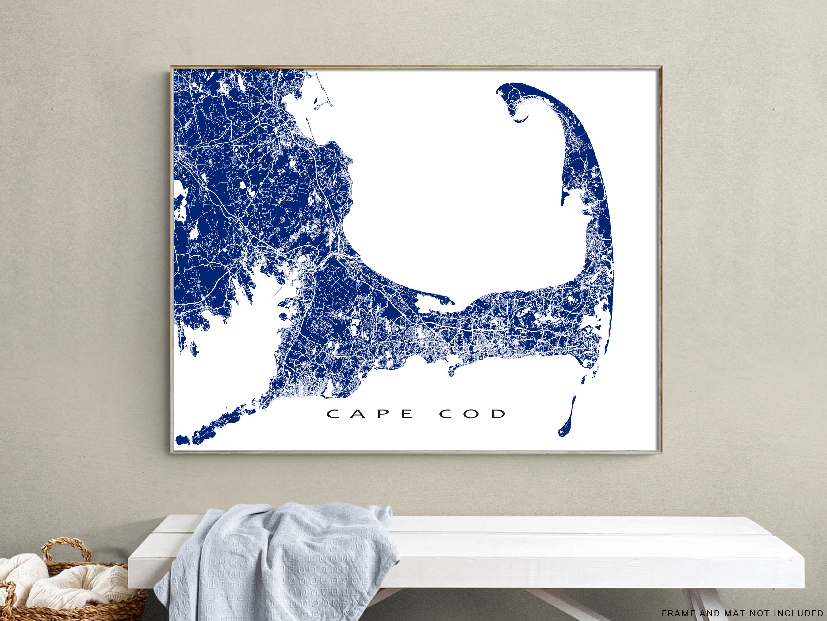 Cape Cod Map Print Poster , Massachusetts Wall Art Street Road Maps, P ...