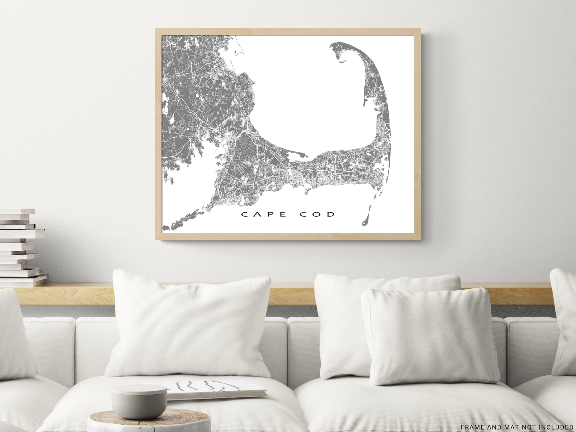 Cape Cod Map Print Poster , Massachusetts Wall Art Street Road Maps, P ...