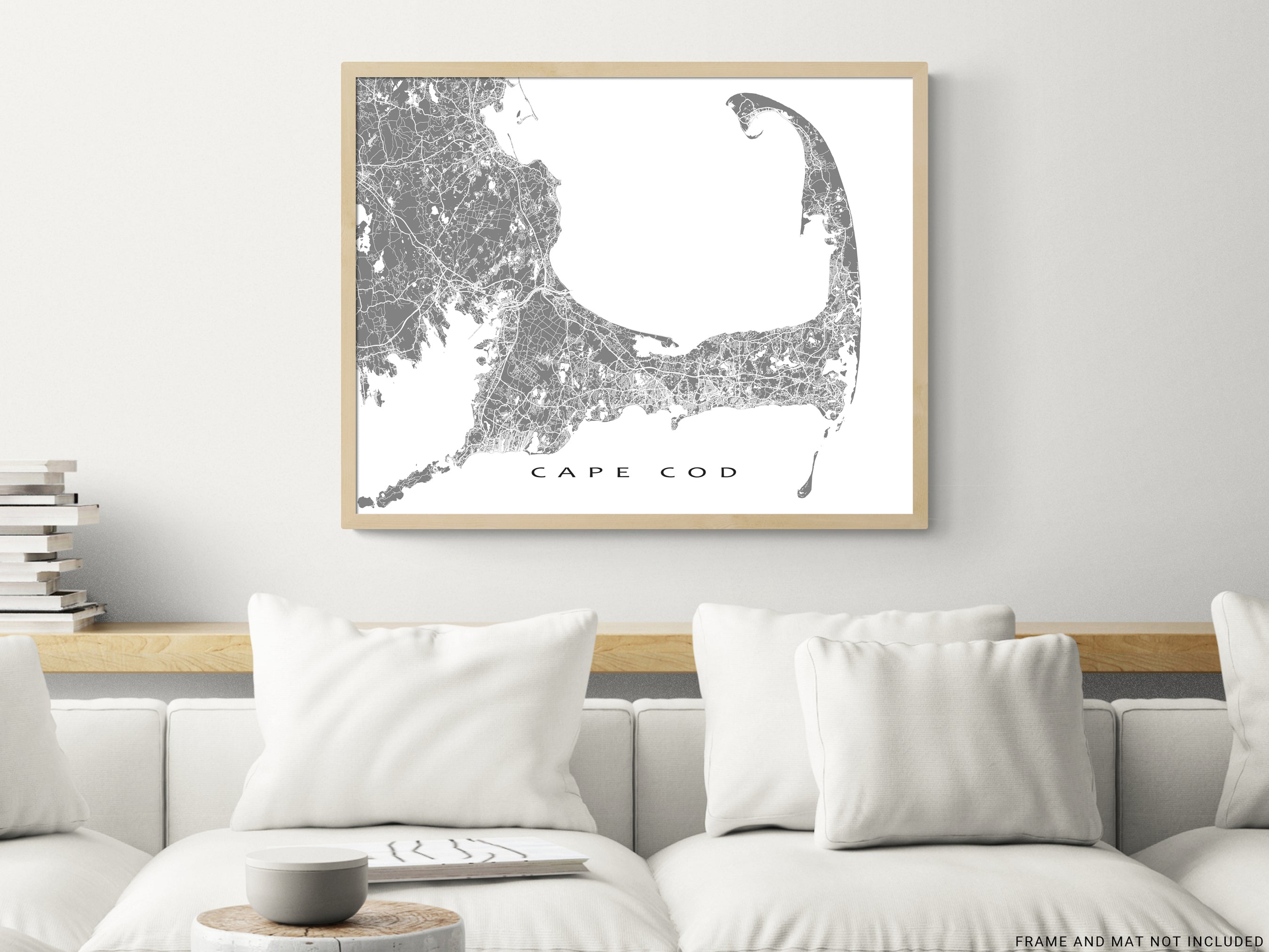 Cape Cod Map Print Poster , Massachusetts Wall Art Street Road Maps, P ...