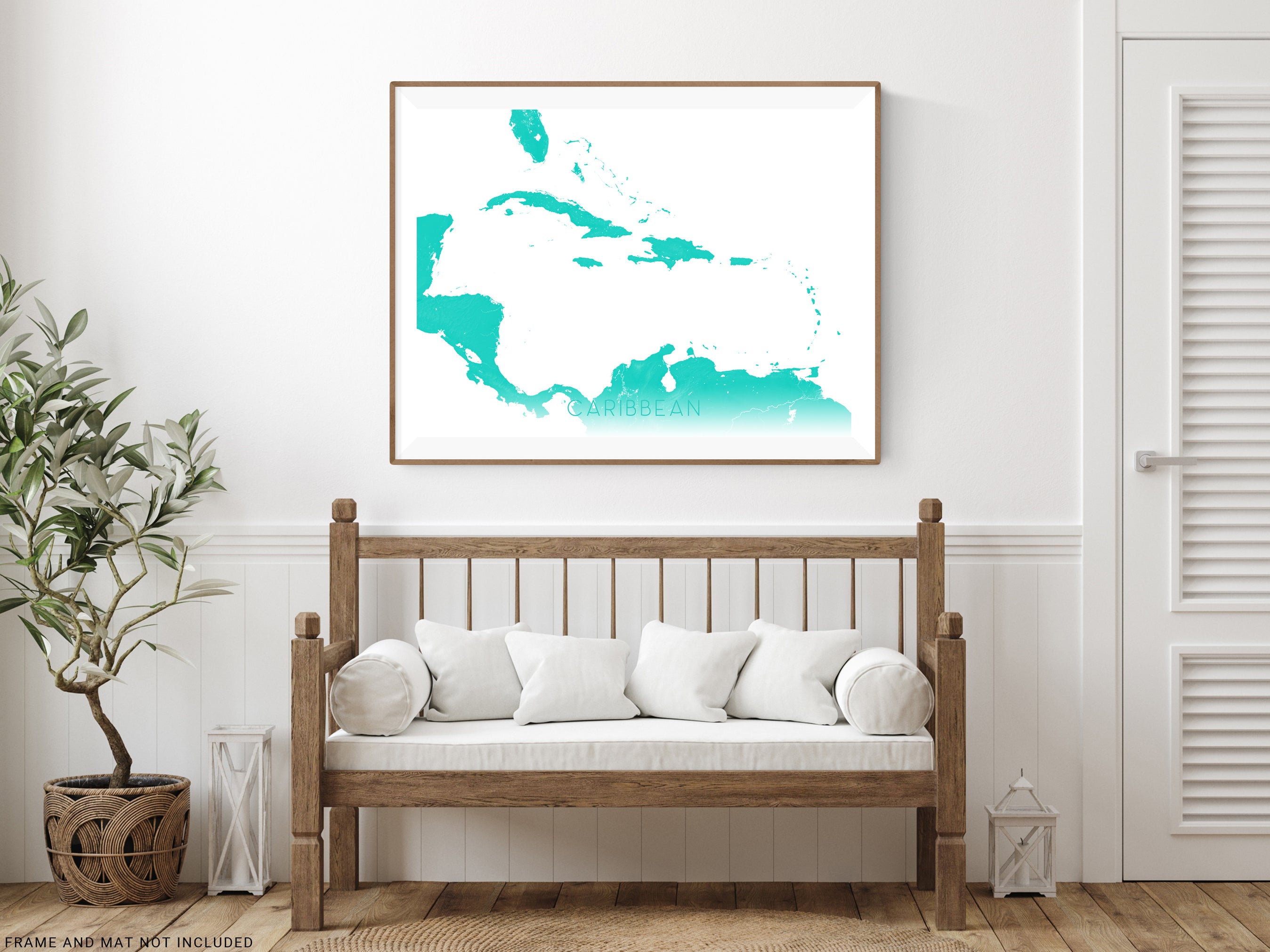 Caribbean Island Map Print Poster, Wall Art Map of the Islands in the ...