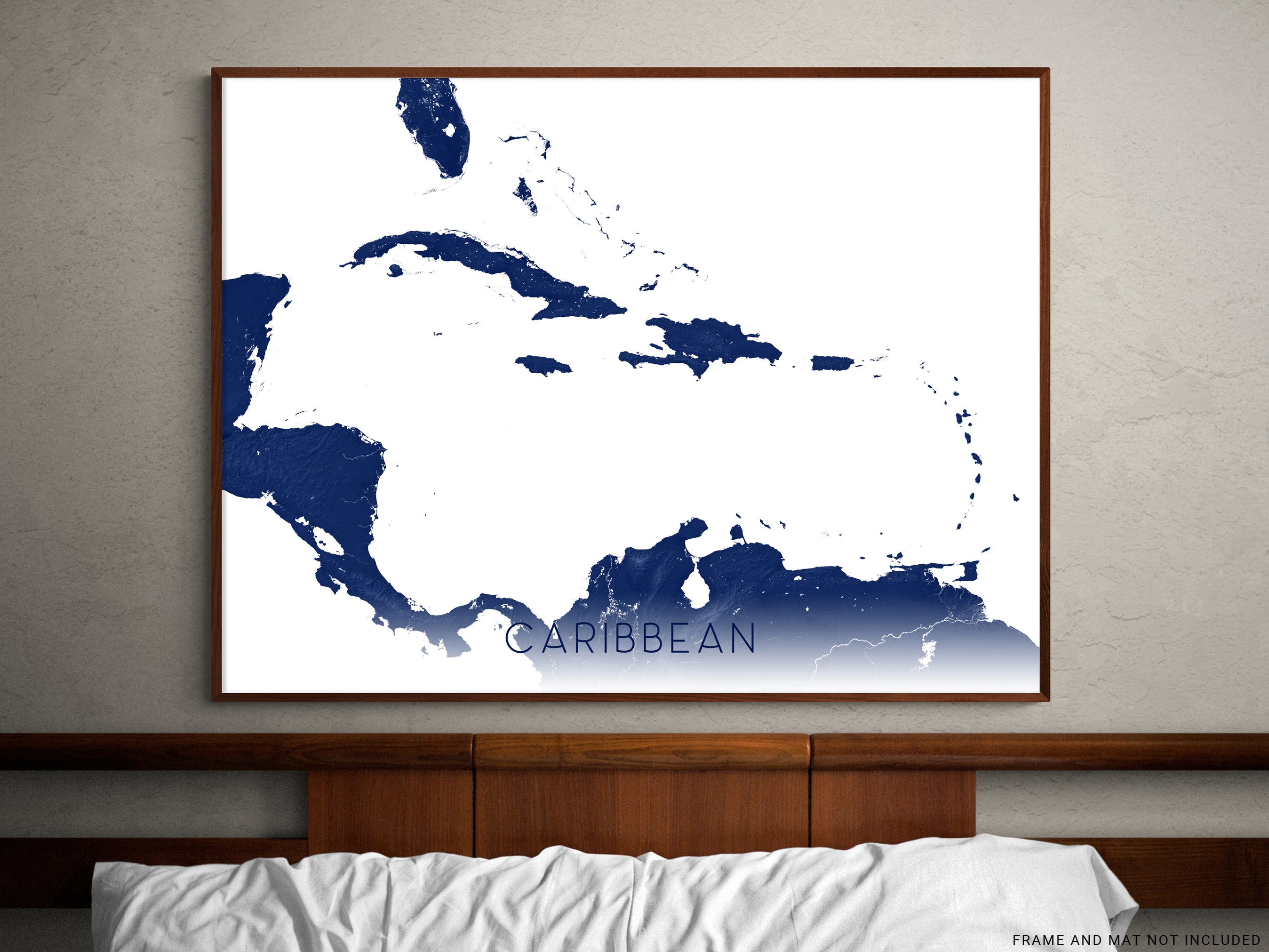 Caribbean Island Map Print Poster, Wall Art Map of the Islands in the ...