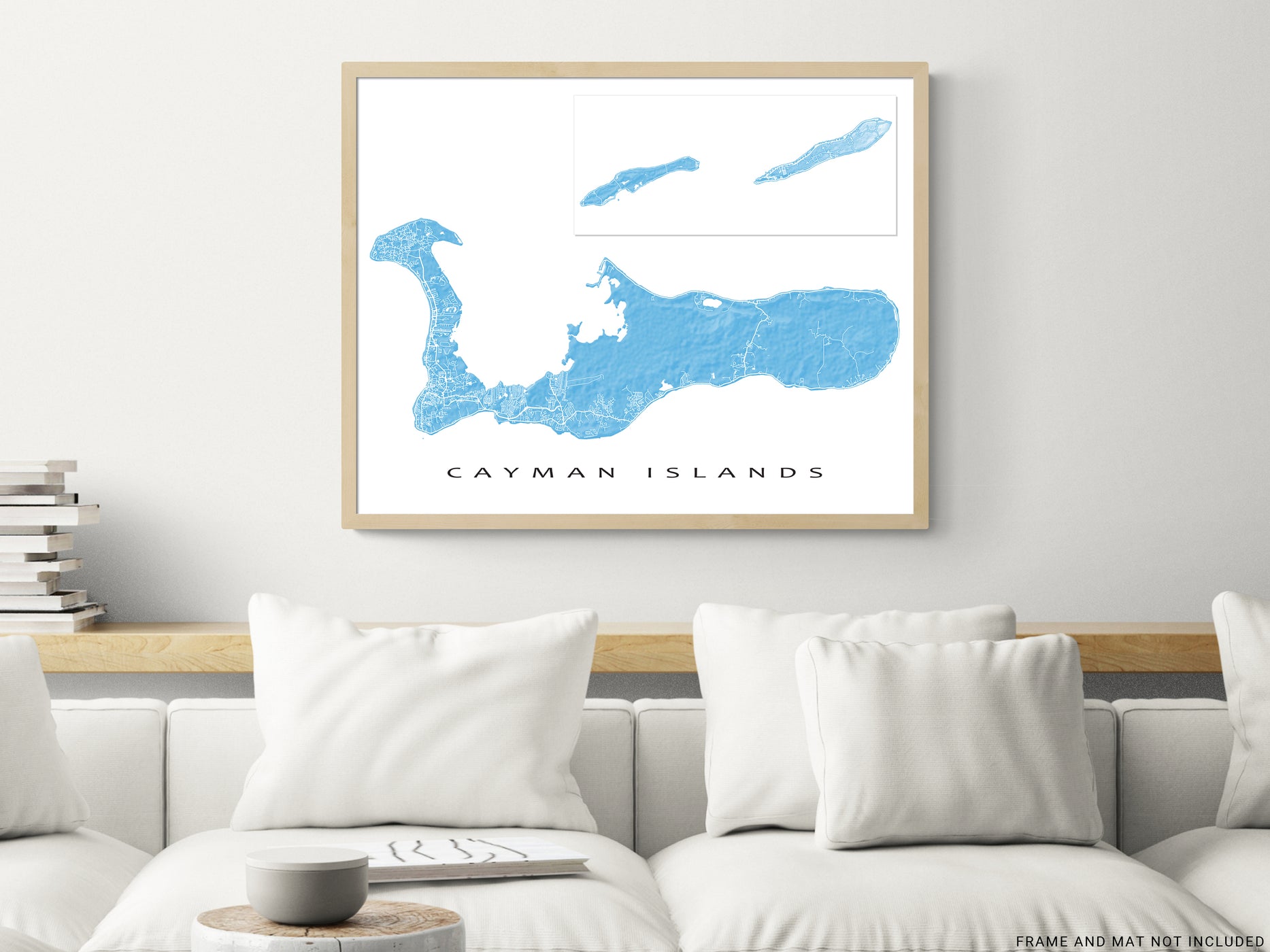 Cayman Islands Map Wall Art Print Poster, Caribbean Islands Maps, Gran ...