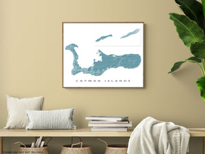 Cayman Islands Map Wall Art Print Poster, Caribbean Islands Maps, Gran ...