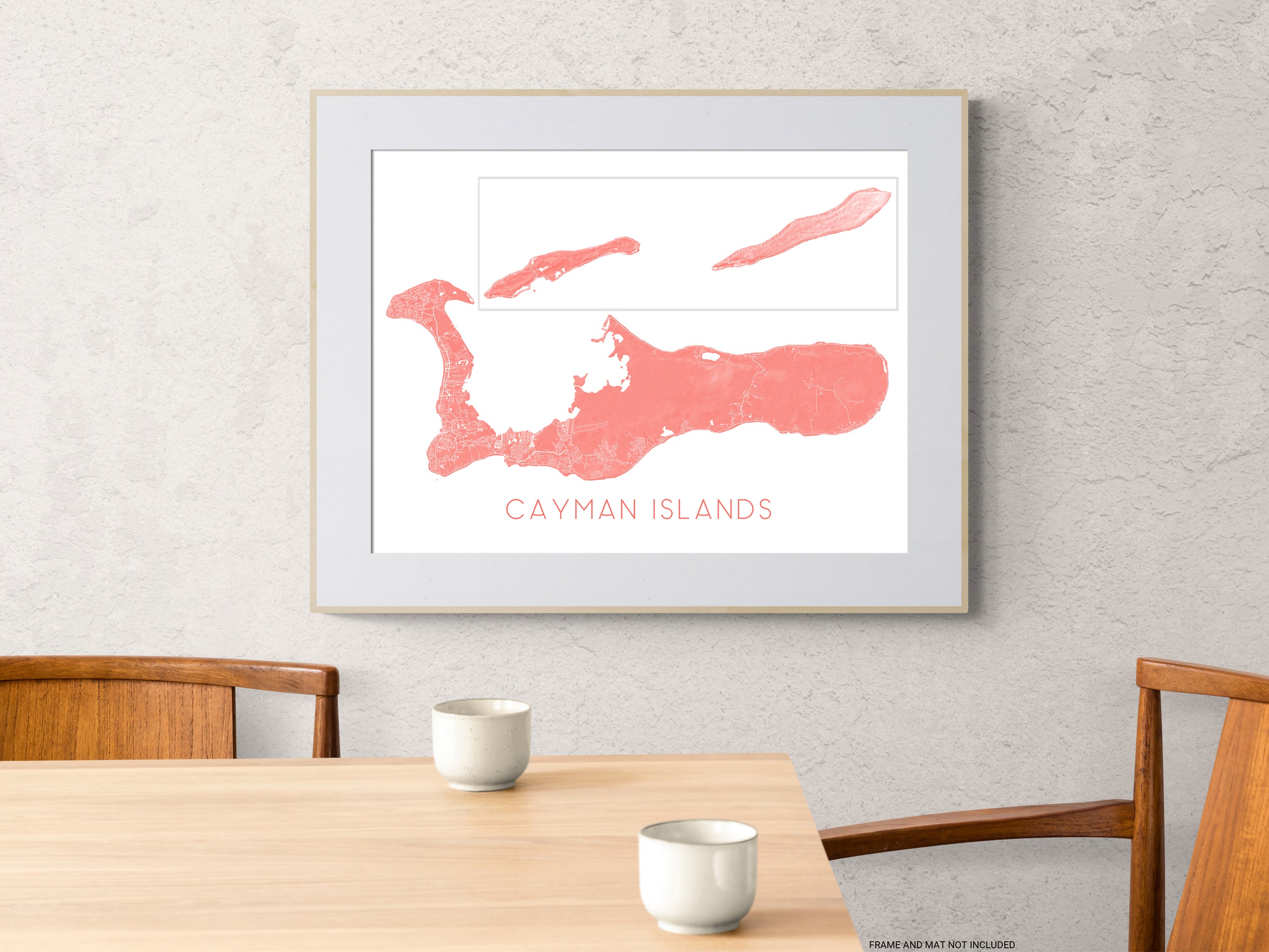 Cayman Islands Map Wall Art Print Poster - Grand Cayman, Cayman Brac ...