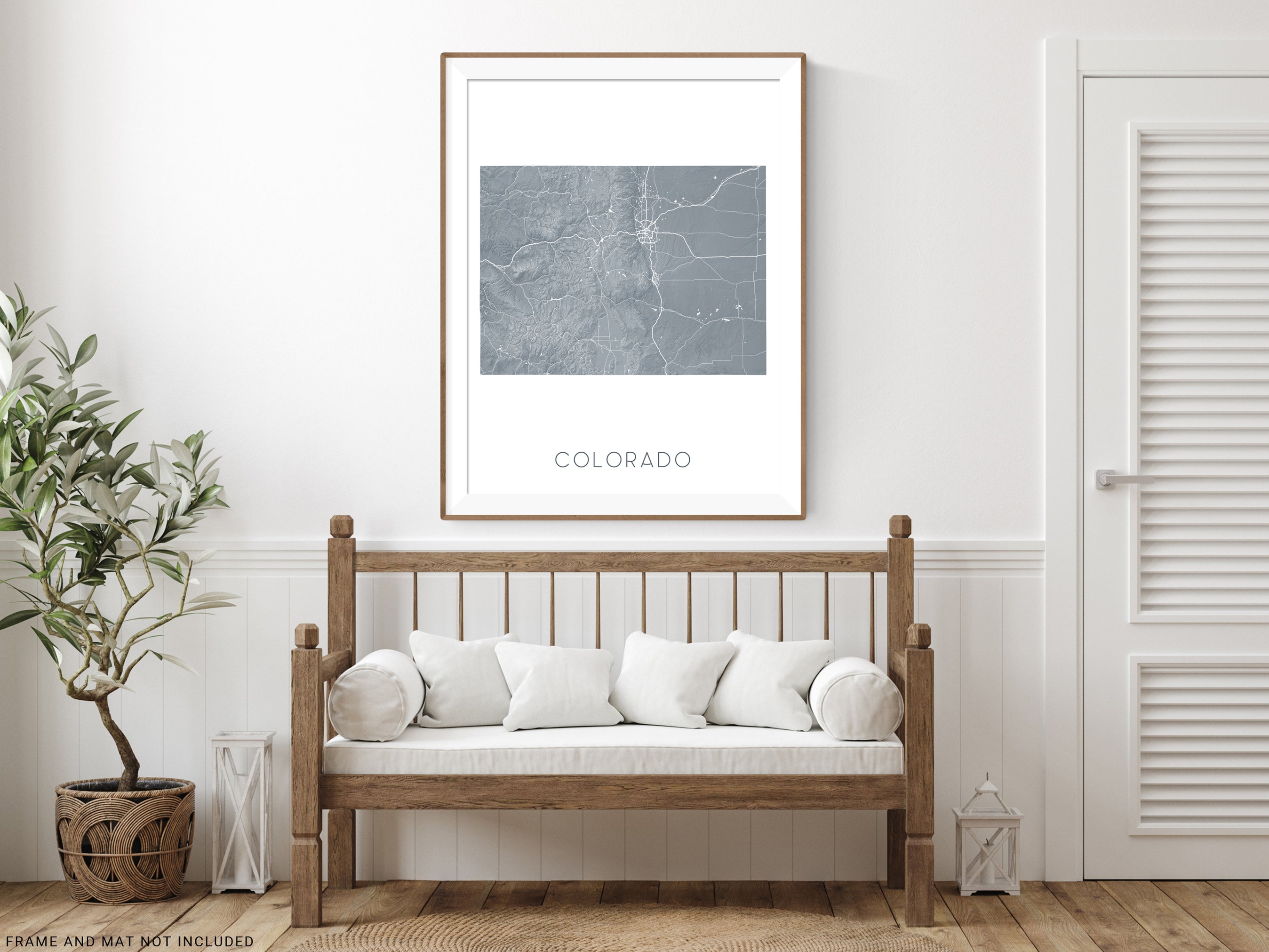 Colorado Map Print Poster- Topographic Map of Colorado State Wall Art ...