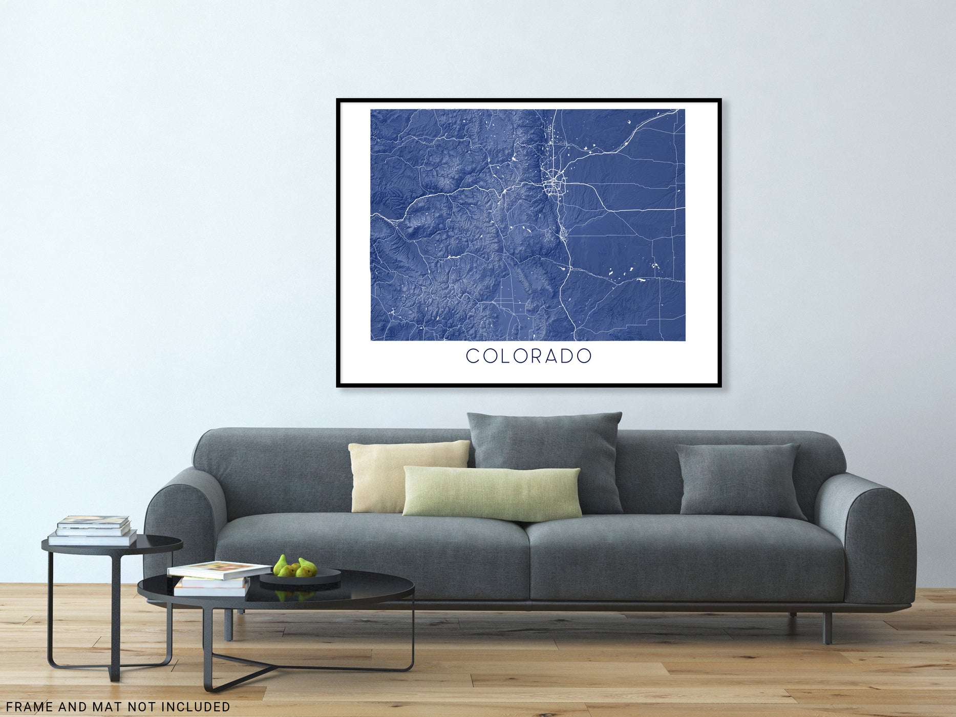 Colorado Map Print Poster- Topographic Map of Colorado State Wall Art ...