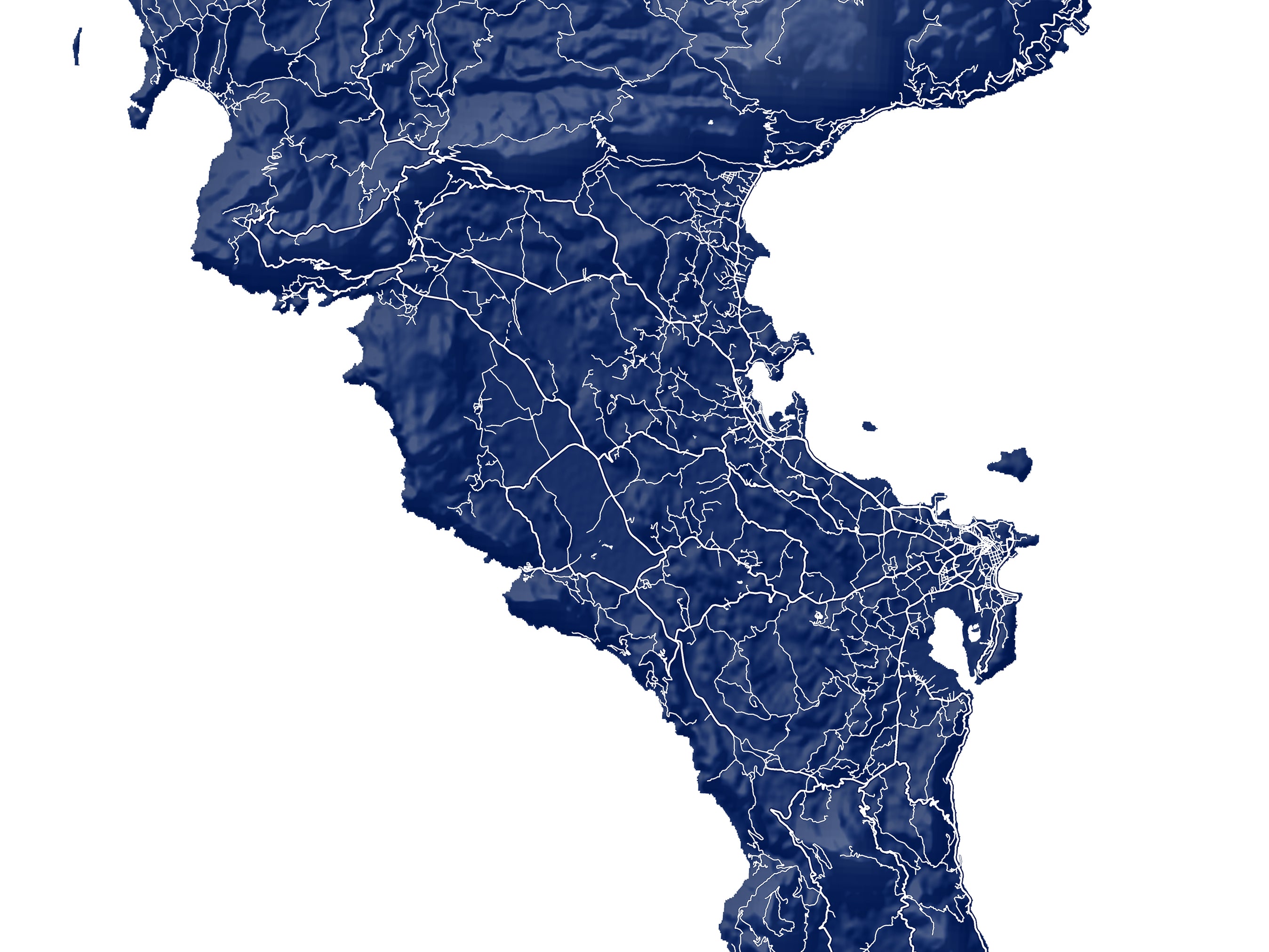 Corfu Map Print Poster, Topographic Terrain Greek Islands Wall Art, Ke ...