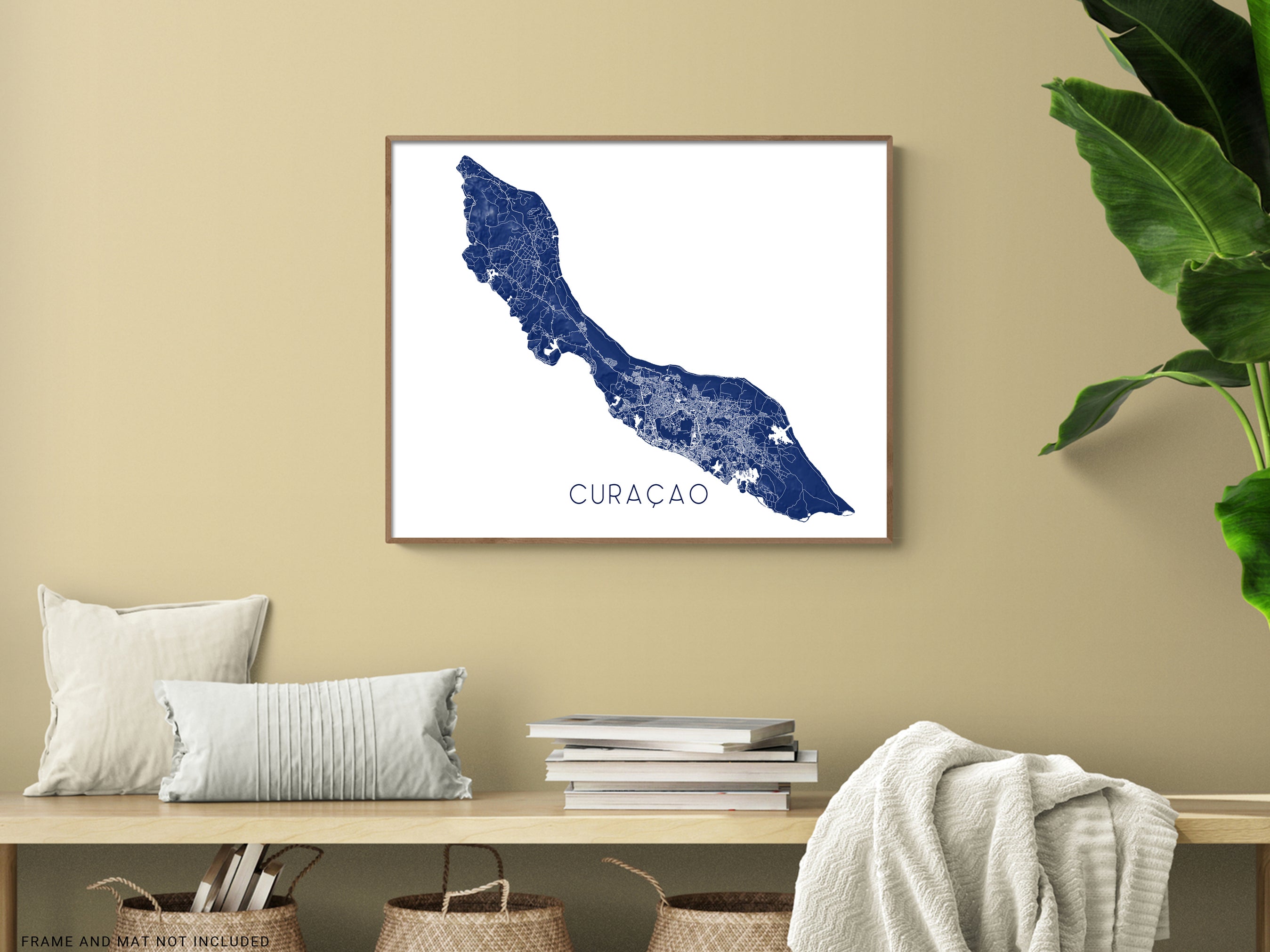 Curacao Map Print, Curacao Wall Art Prints, Caribbean Islands Poster M ...