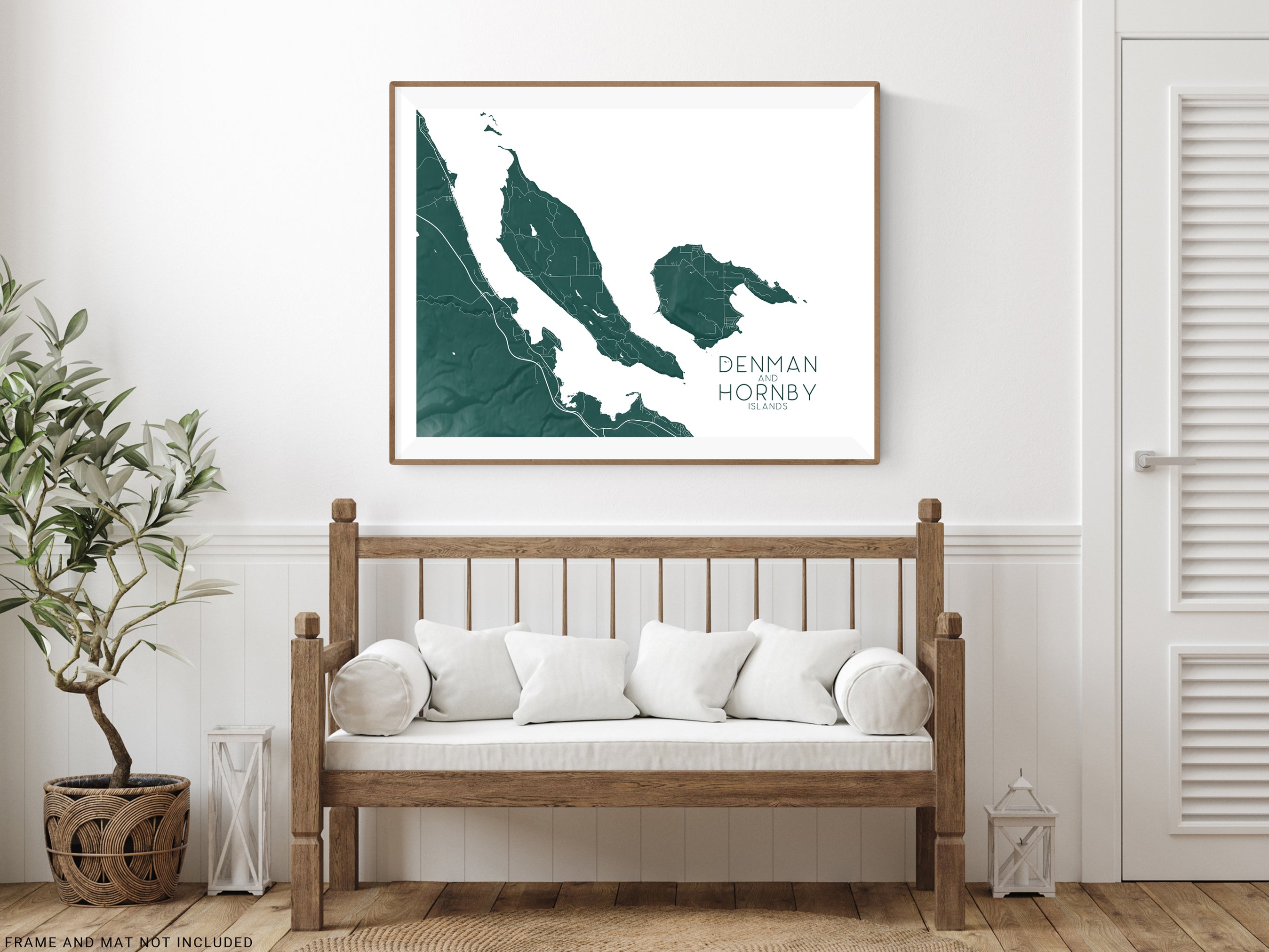 Denman and Hornby Islands Map Wall Art Print Poster - BC Canada Poster ...