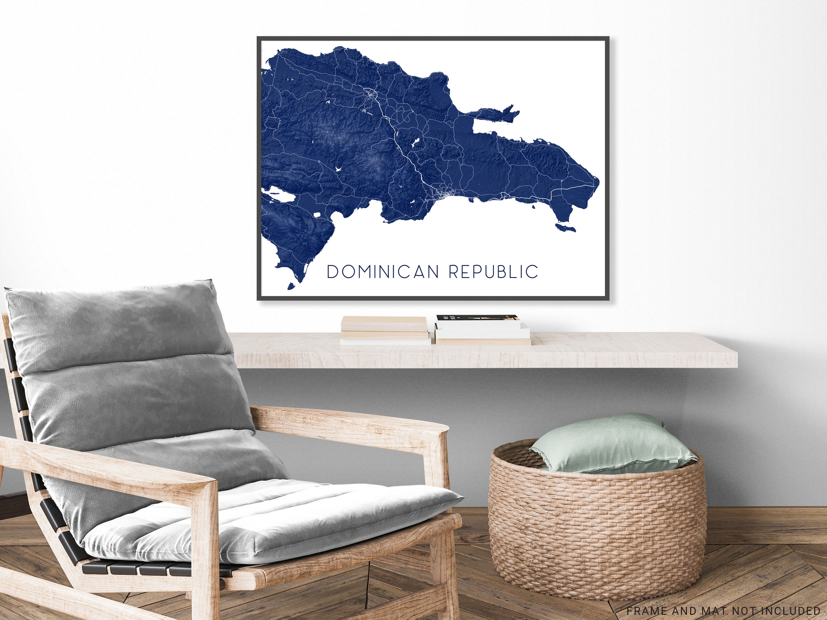 Dominican Republic Map Print - Topographic Map of Dominican Republic P ...