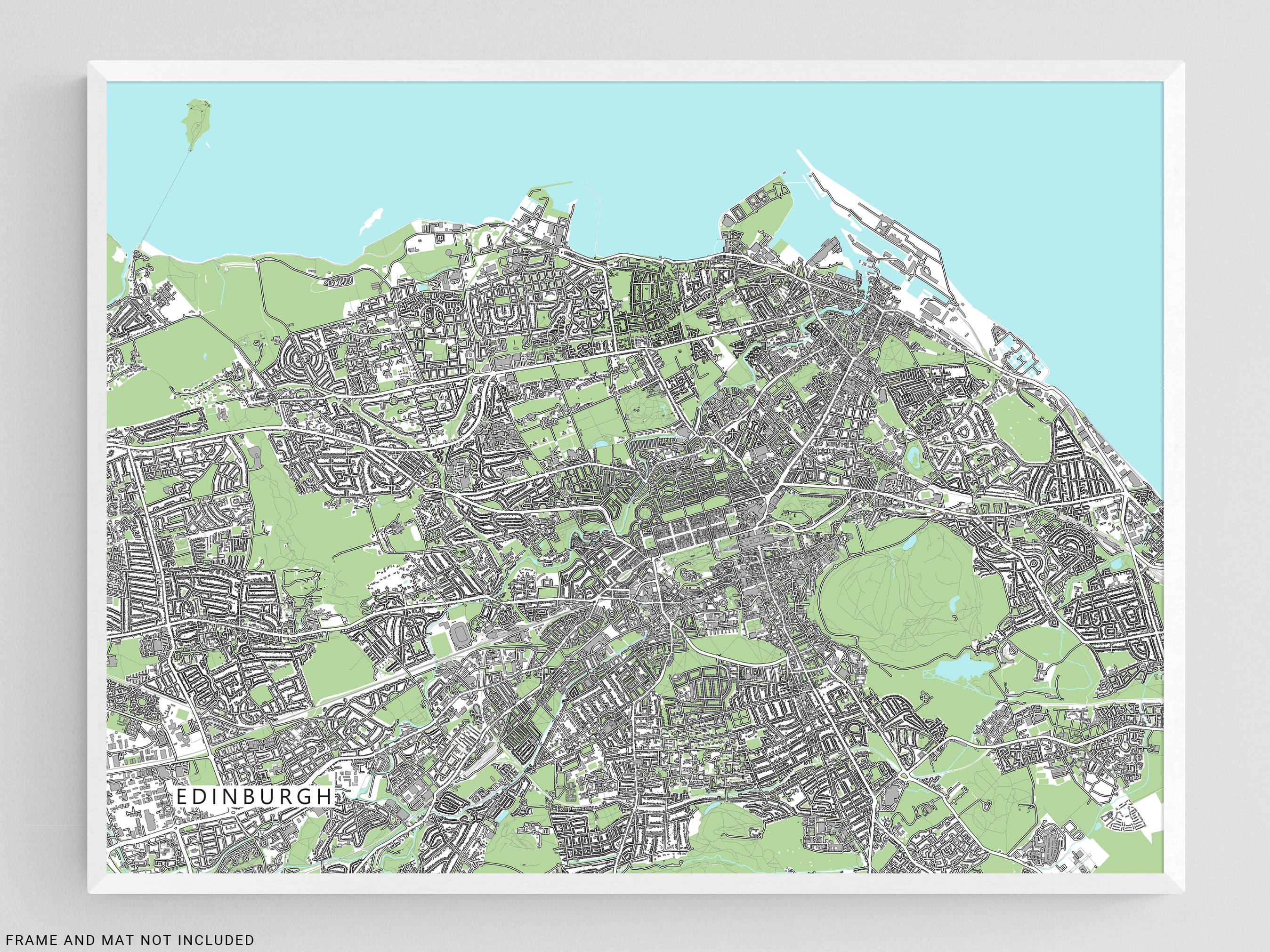 Edinburgh Scotland City Wall Art Map Print Poster with Buildings, Road ...