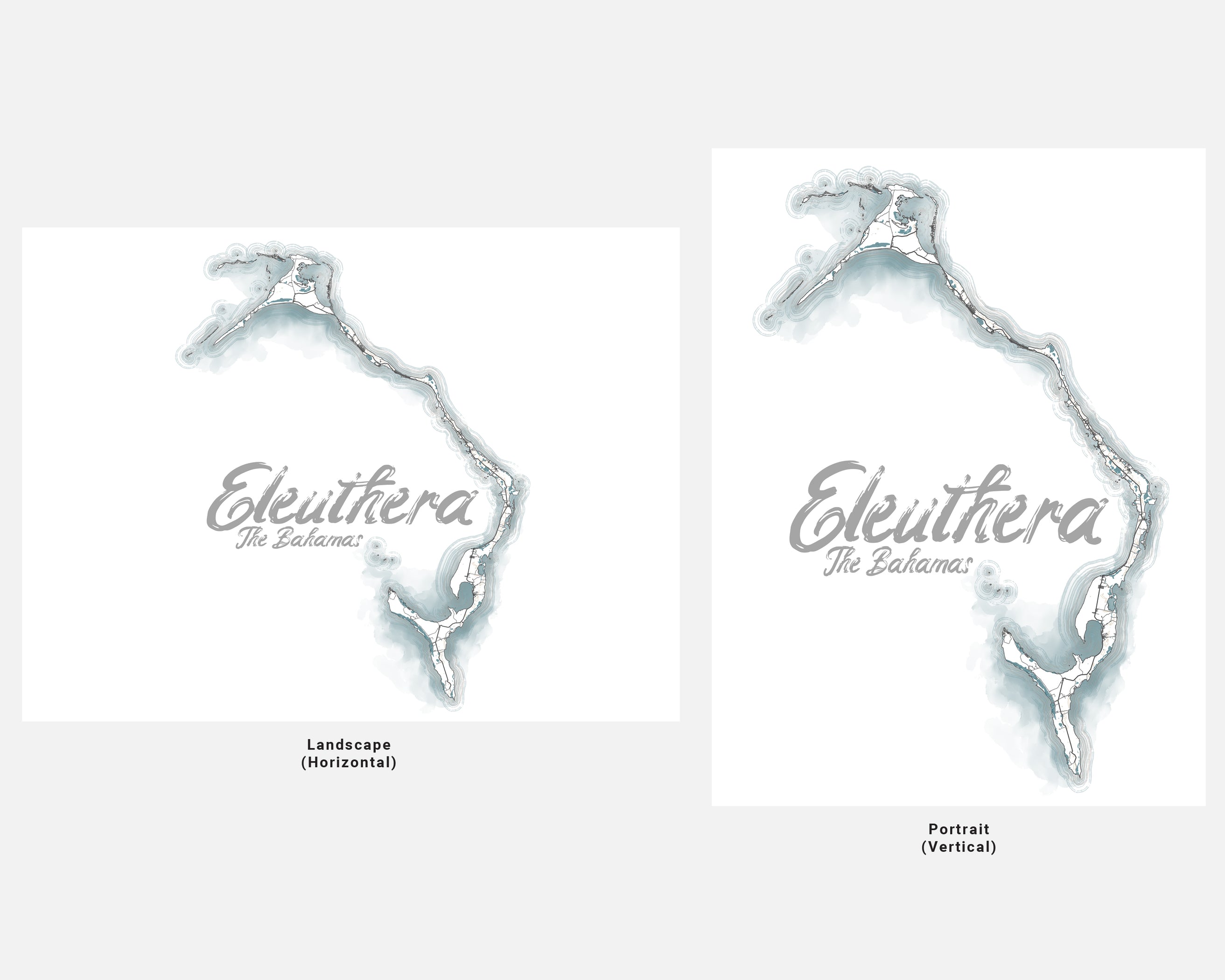 Eleuthera Bahamas Map Print: Coastal Decor Watercolor Wall Art Poster ...
