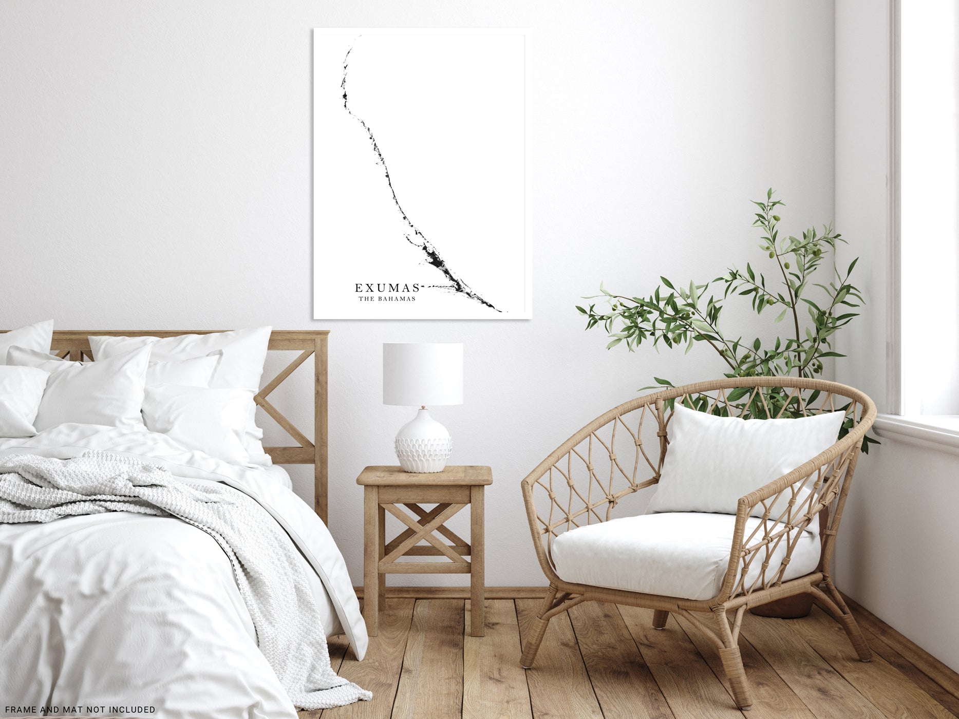 Exuma Map Print Poster, Black and White Exumas The Bahamas Wall Art Pr ...