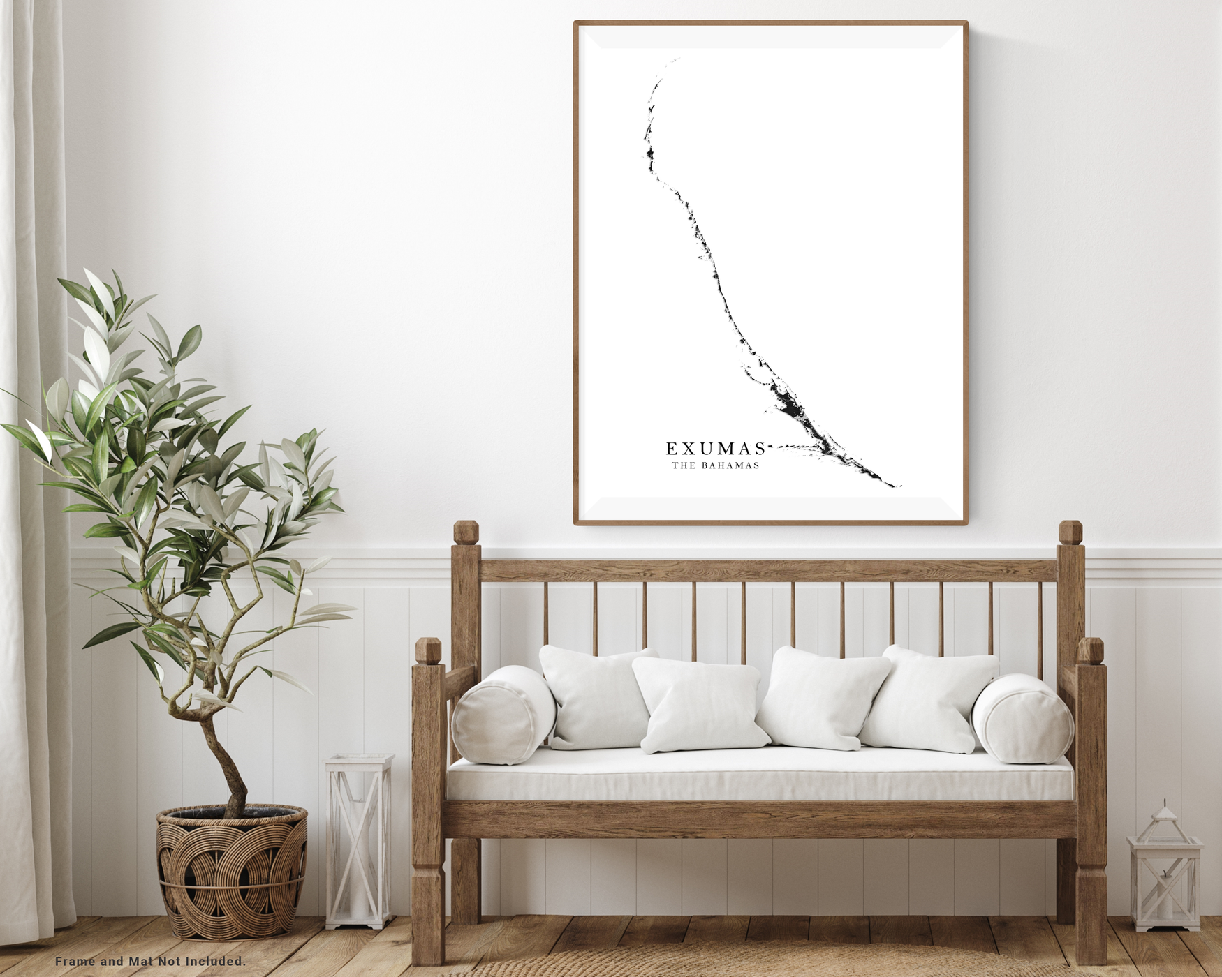 Exuma Map Print Poster, Black and White Exumas The Bahamas Wall Art Pr ...