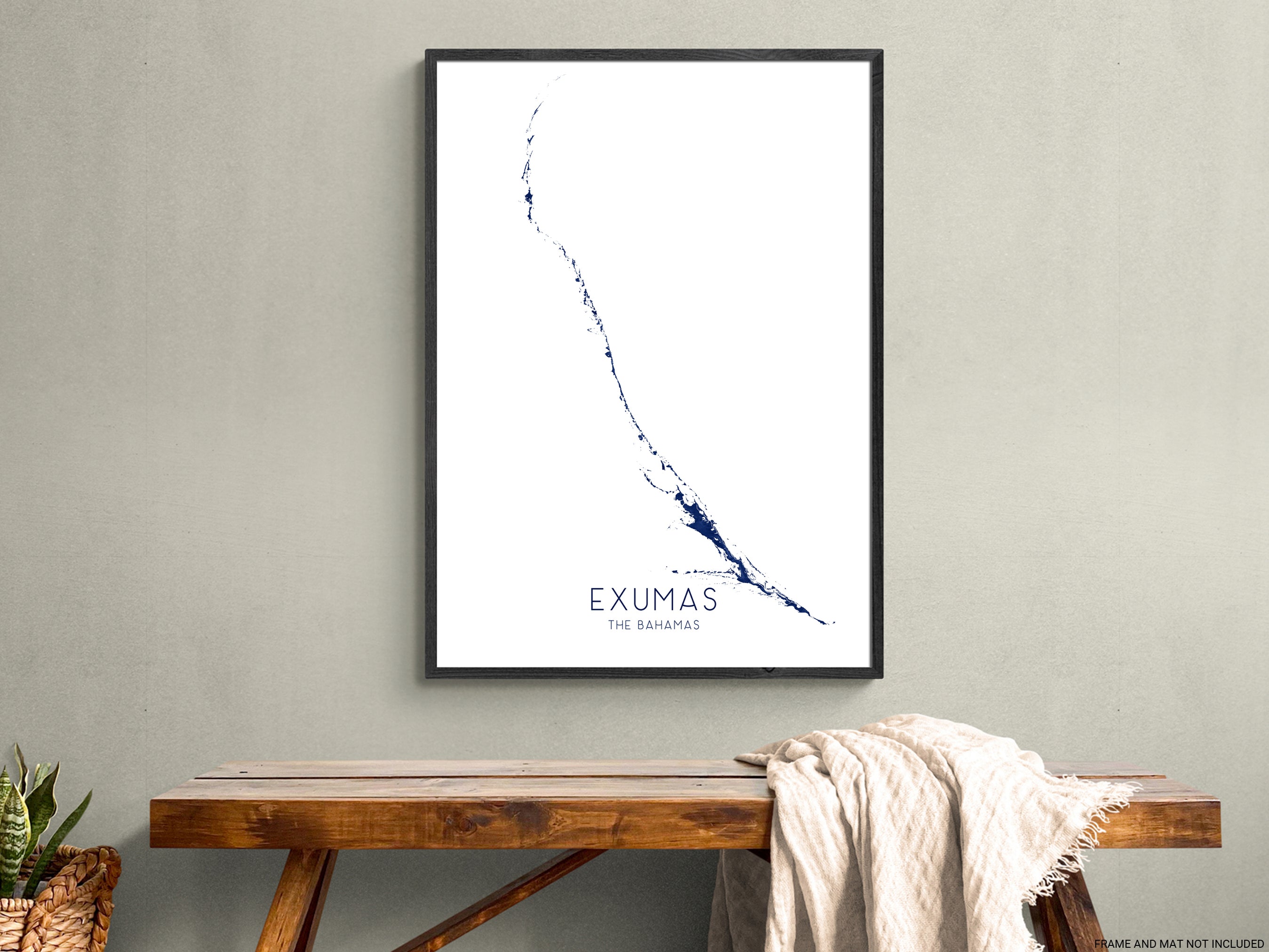 Exumas Bahamas Map - The Exumas Islands Art Print, Great Exuma, Little ...