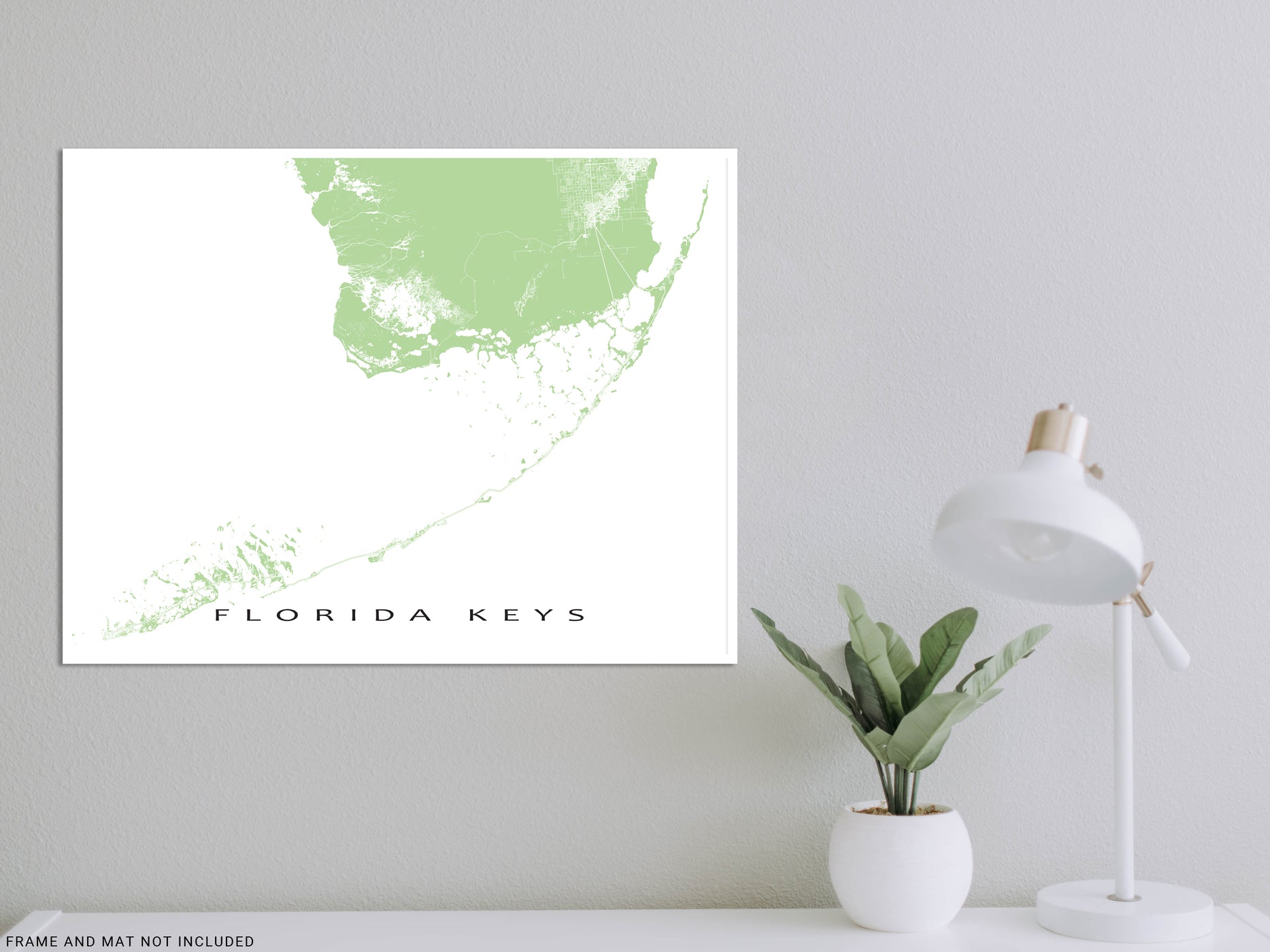 Florida Keys Wall Art Map Print Poster, Key West Largo, USA City Town ...