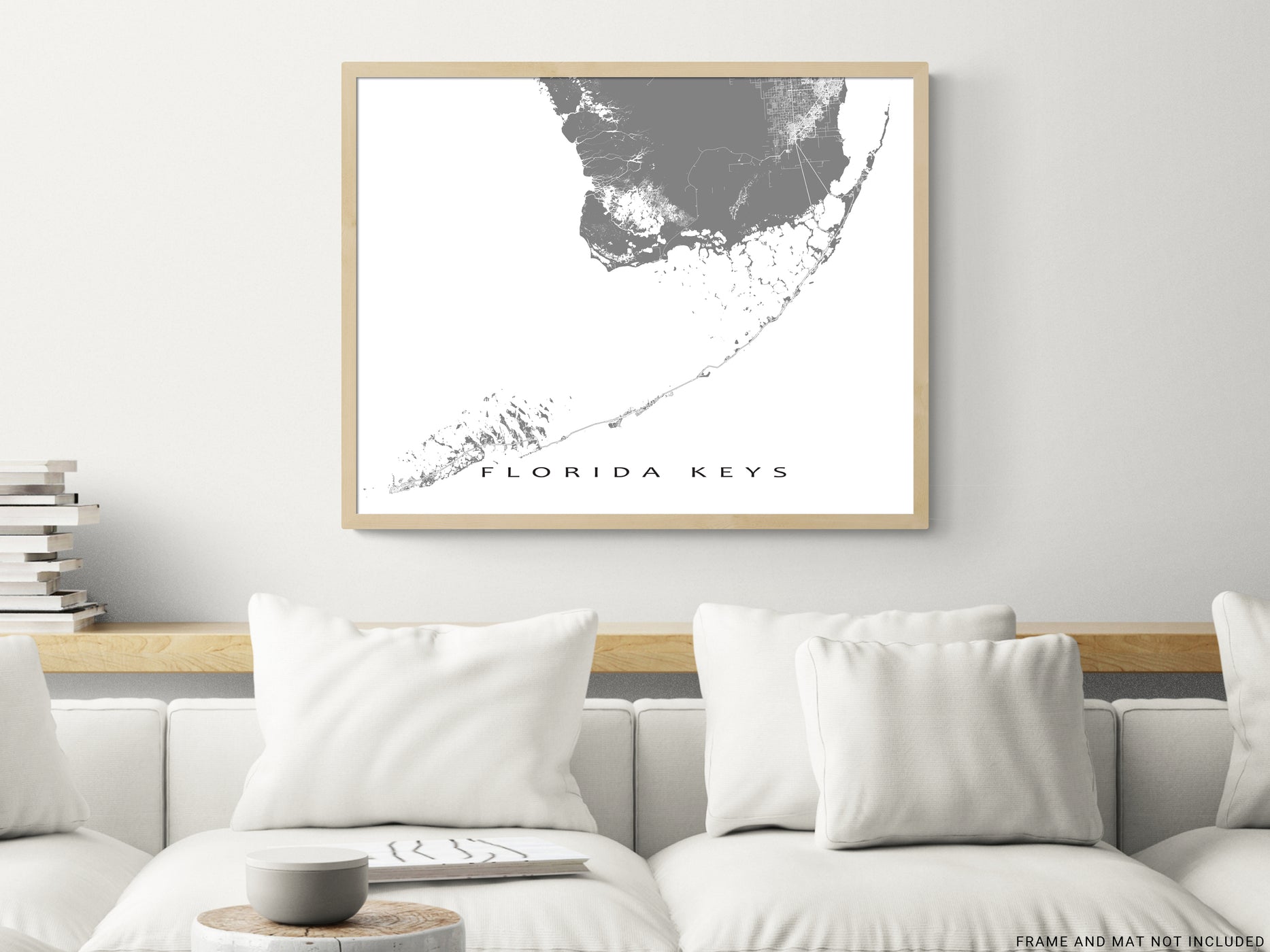 Florida Keys Wall Art Map Print Poster, Key West Largo, USA City Town ...