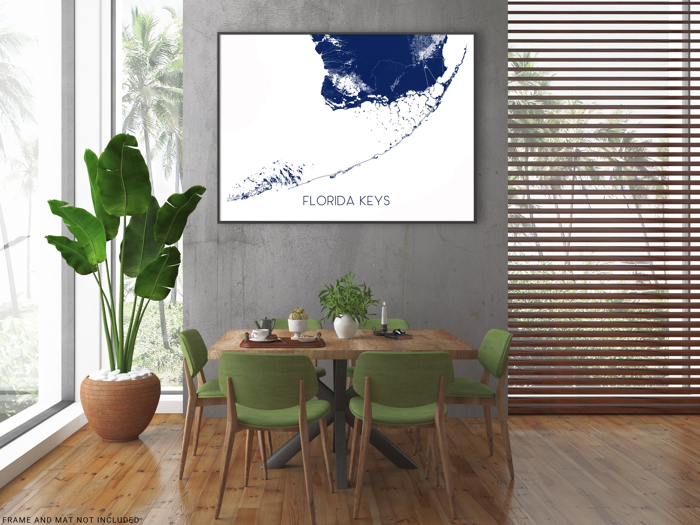 Florida Keys Wall Art Map Print - Topographic FL Poster Maps, Key West ...