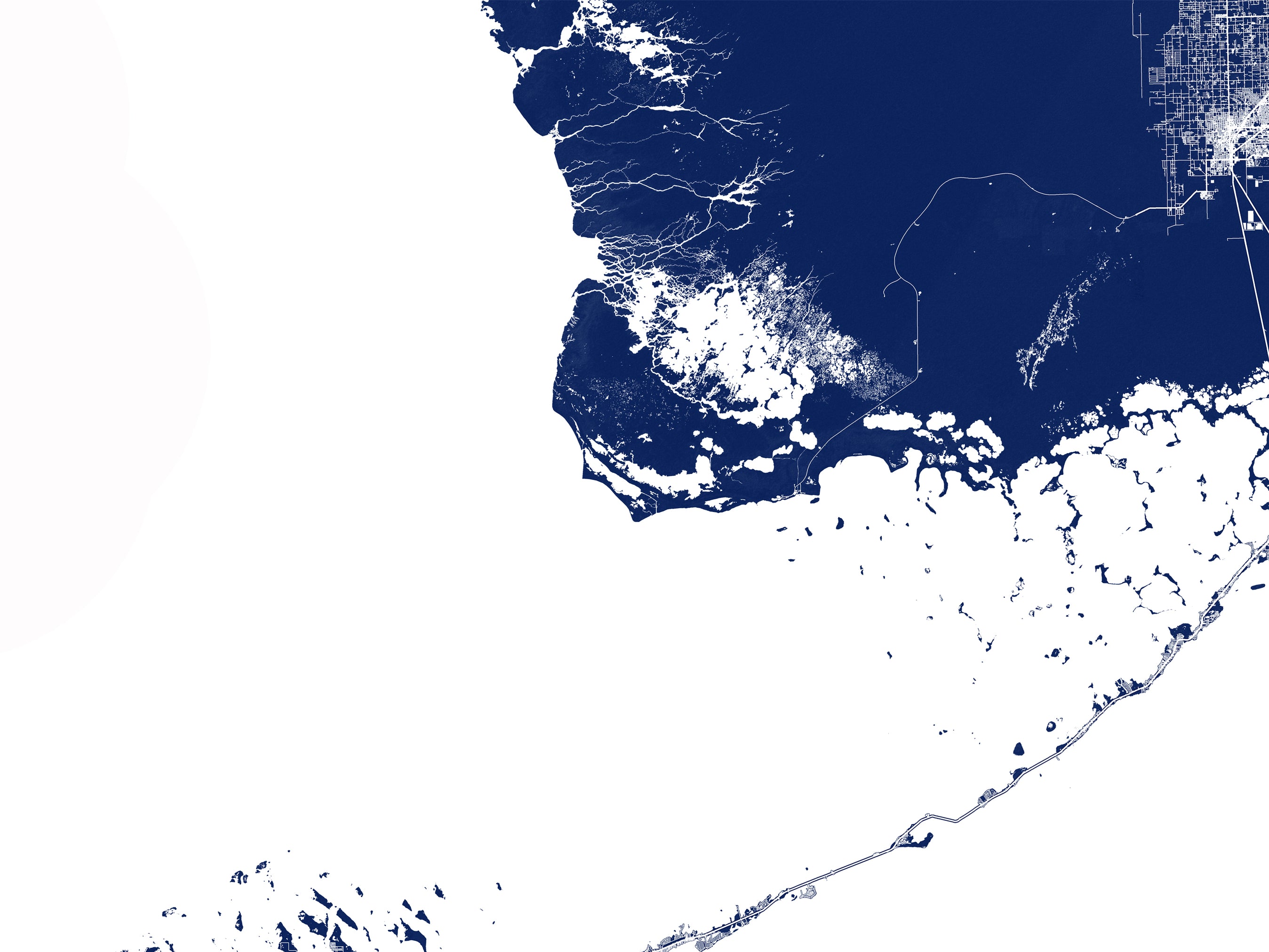 Florida Keys Wall Art Map Print - Topographic FL Poster Maps, Key West ...