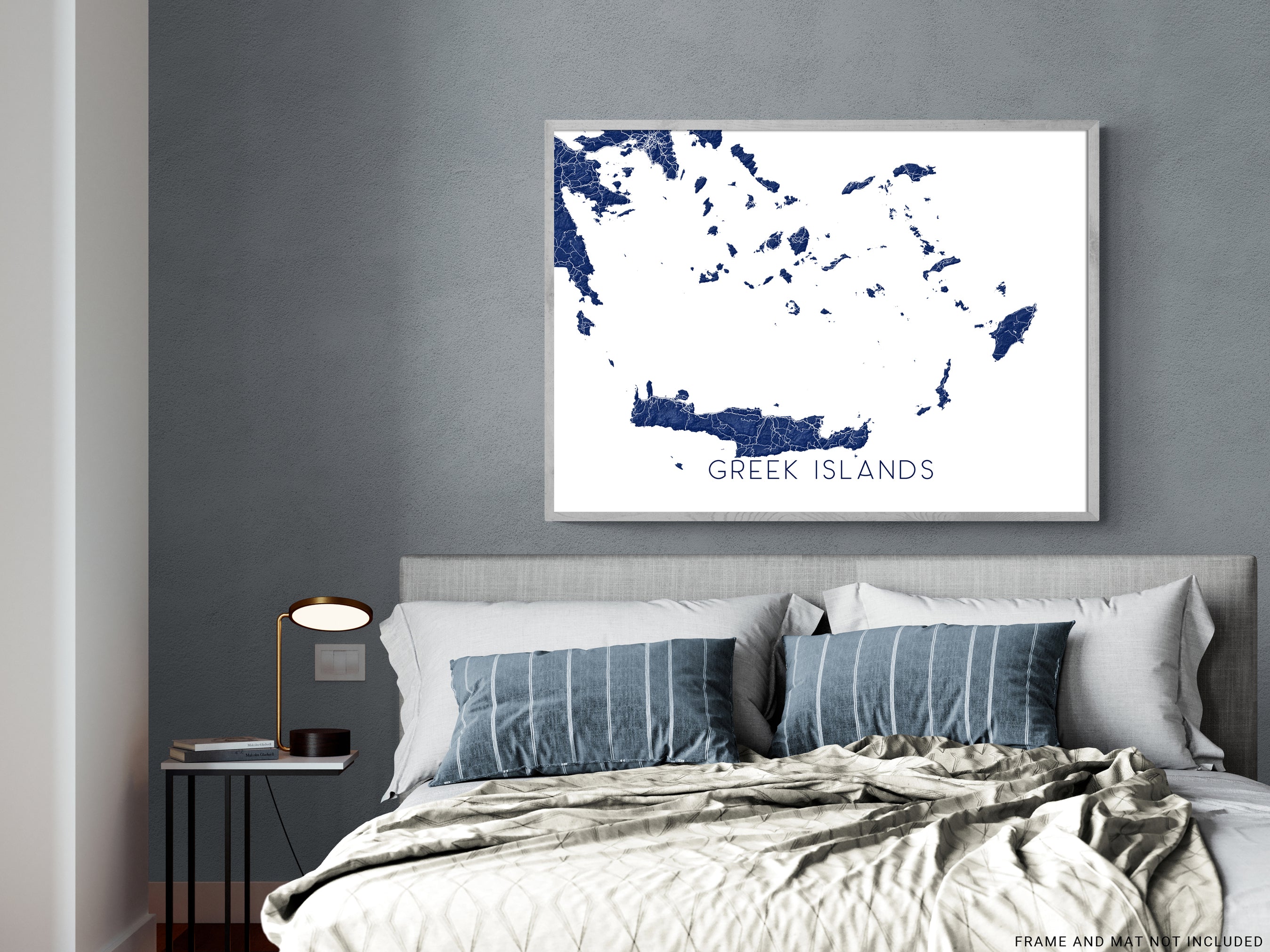 Greek Islands Map Art Print - Map of the Greek Islands Greece Poster M ...