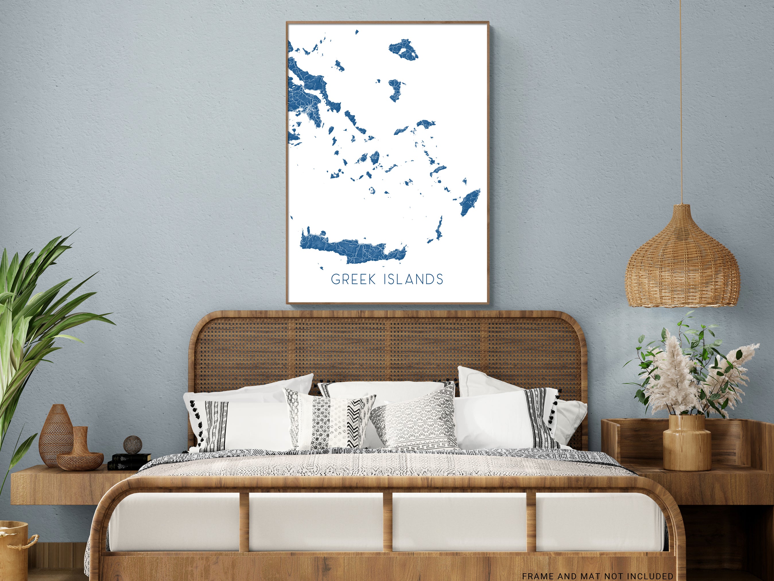 Greek Islands Map Art Print - Map of the Greek Islands Greece Poster M ...