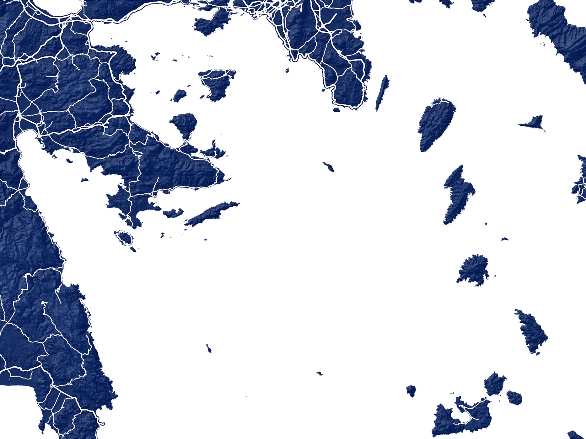 Greek Islands Map Art Print - Map of the Greek Islands Greece Poster M ...