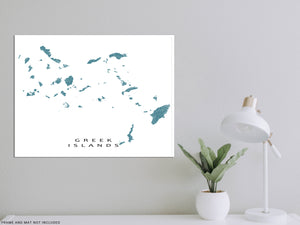 Greek Islands Map Print Poster, Greece Islands Wall Art Road Maps, San ...