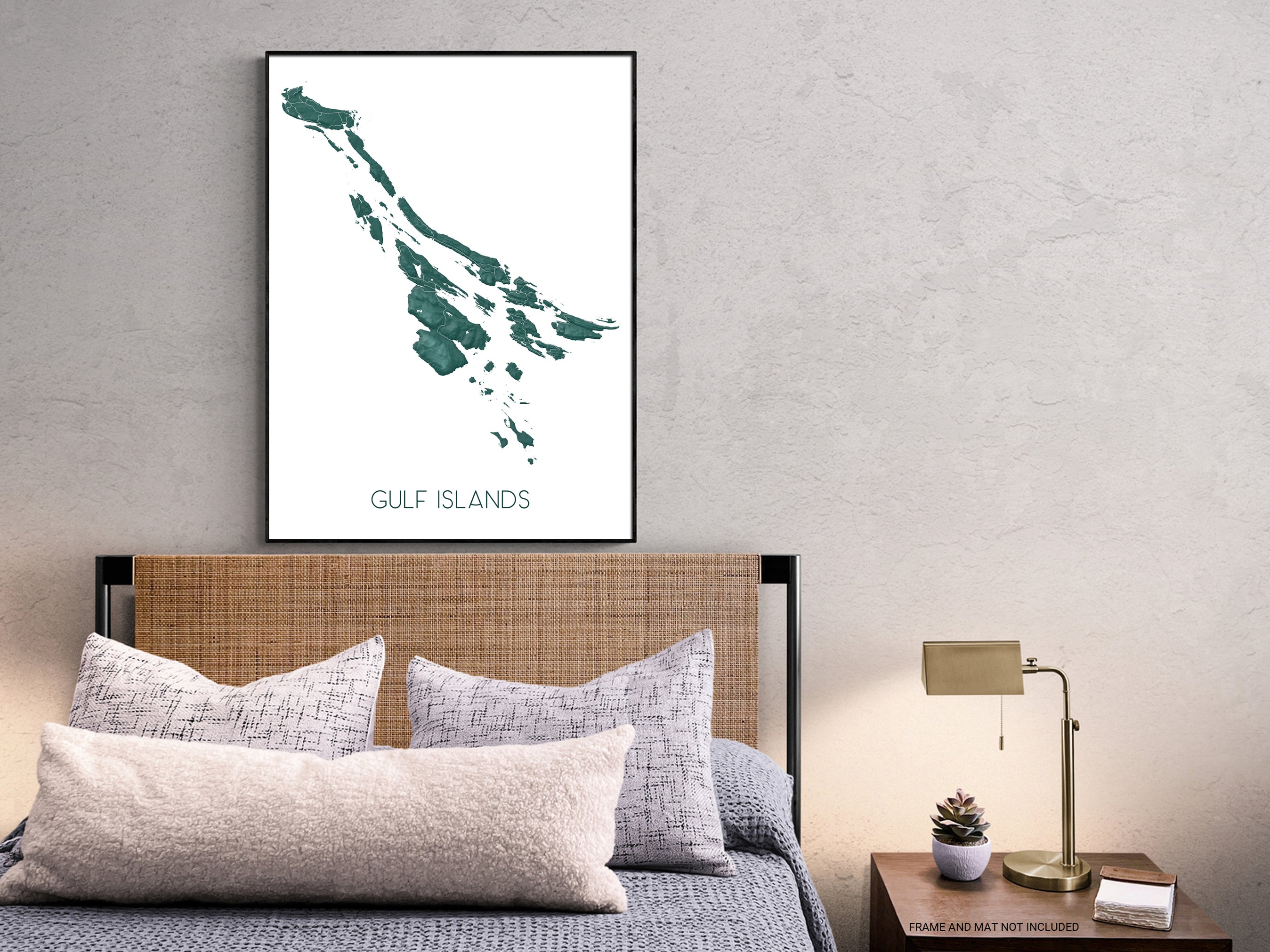 Gulf Islands Map Print Poster - Map of the Southern Gulf Islands, BC C ...