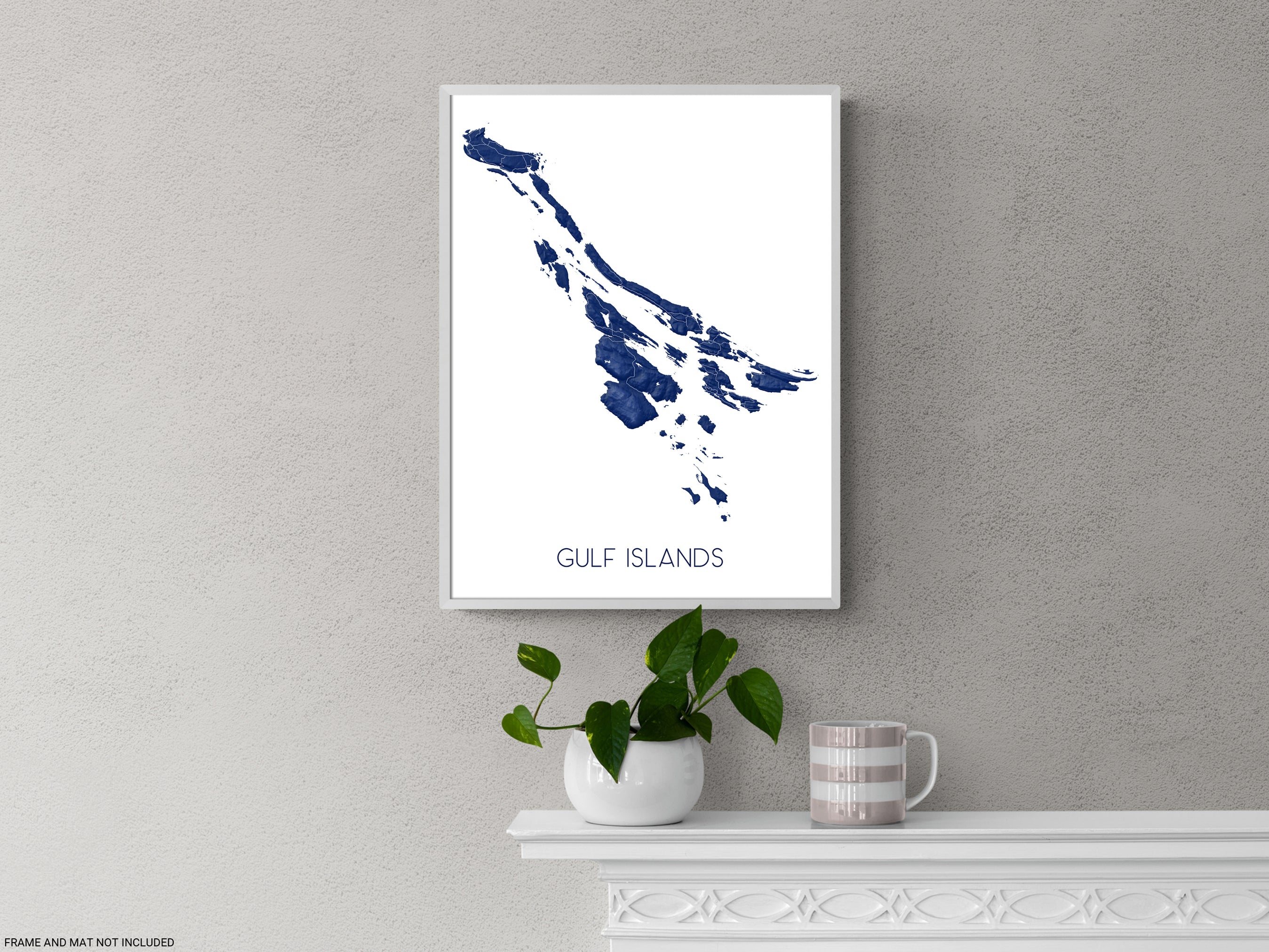 Gulf Islands Map Print Poster - Map of the Southern Gulf Islands, BC C ...