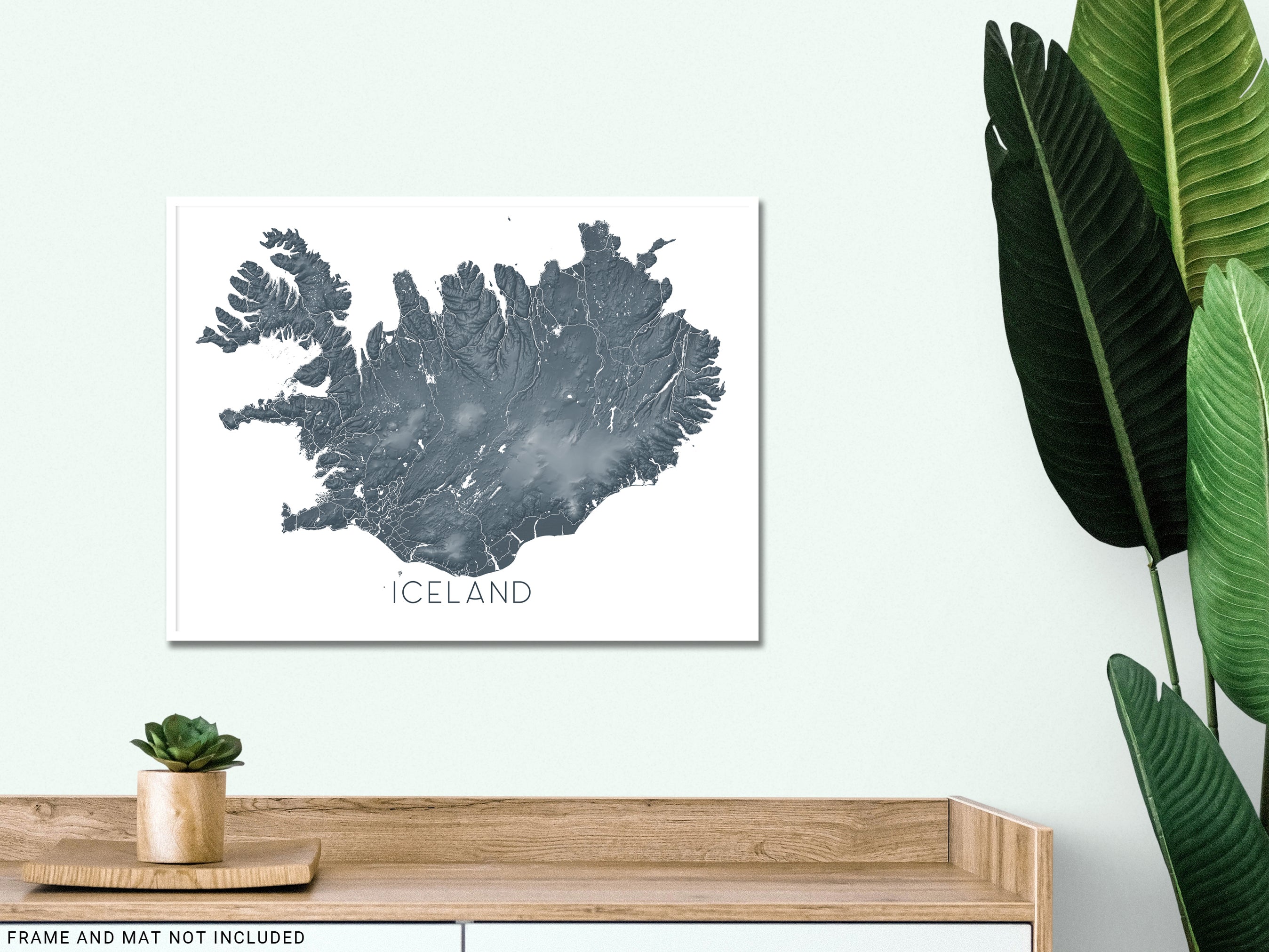 Iceland Map Print - Topographic Map of Iceland Wall Art Poster, Reykja ...