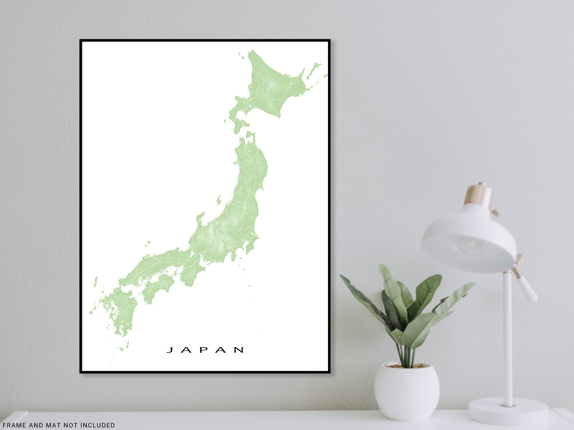 Japan Map Print, Topographic Terrain Japan Wall Art Poster Country Roa ...