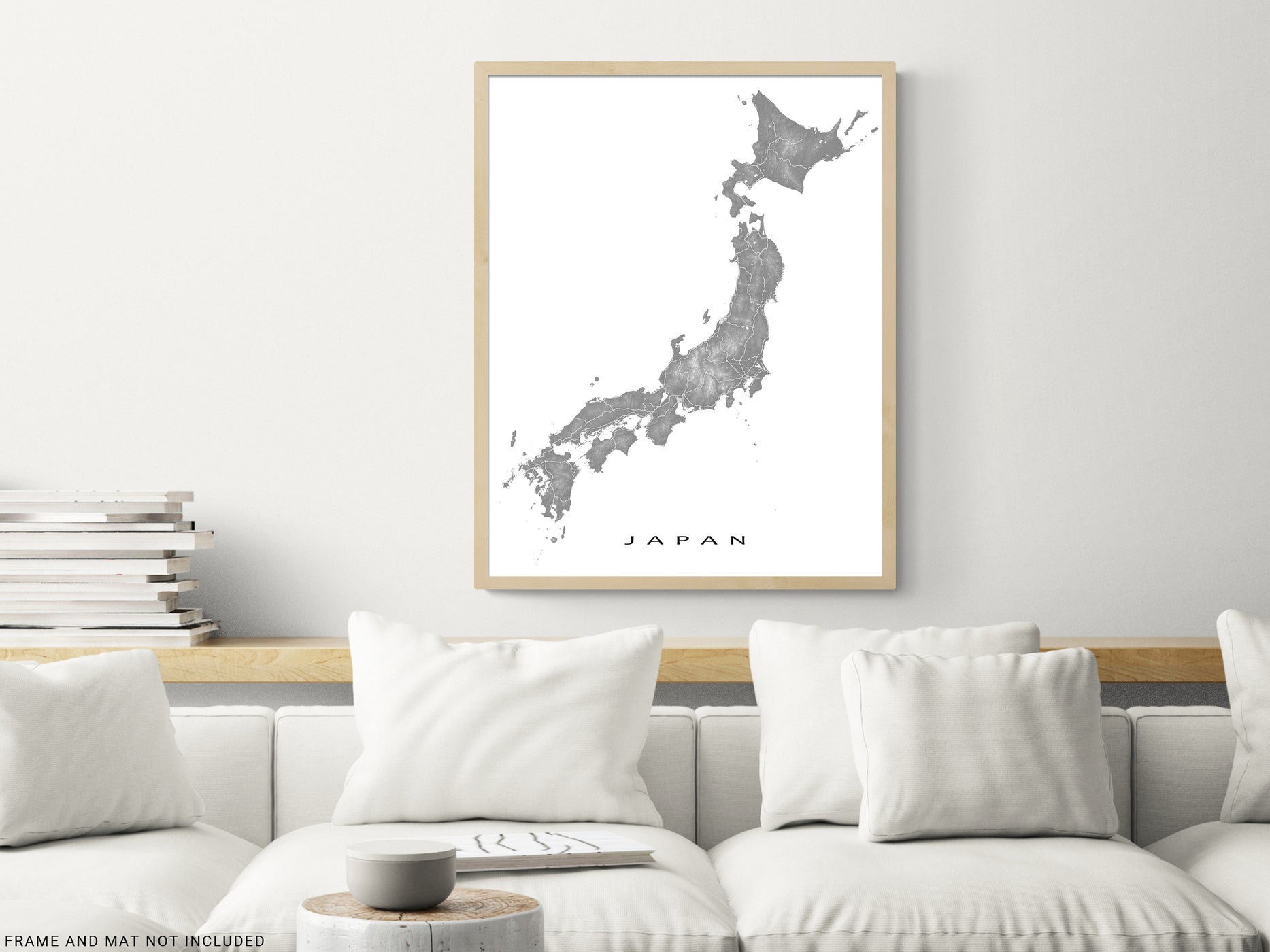 Japan Map Print, Topographic Terrain Japan Wall Art Poster Country Roa ...