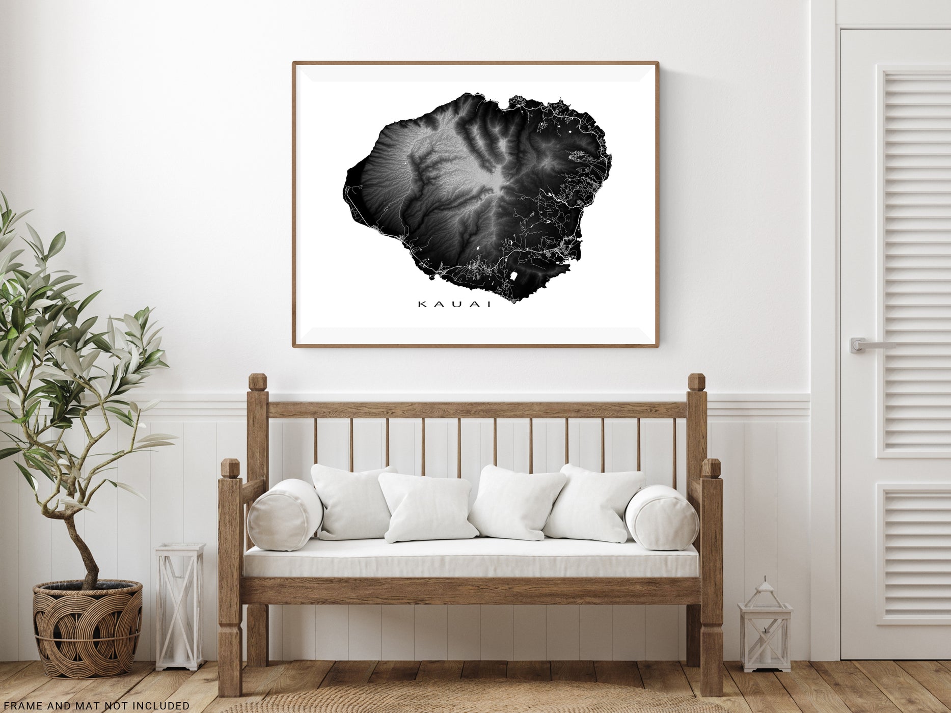 Kauai Map Print Poster, Kauai Hawaii Island Wall Art Prints, Hawaiian ...