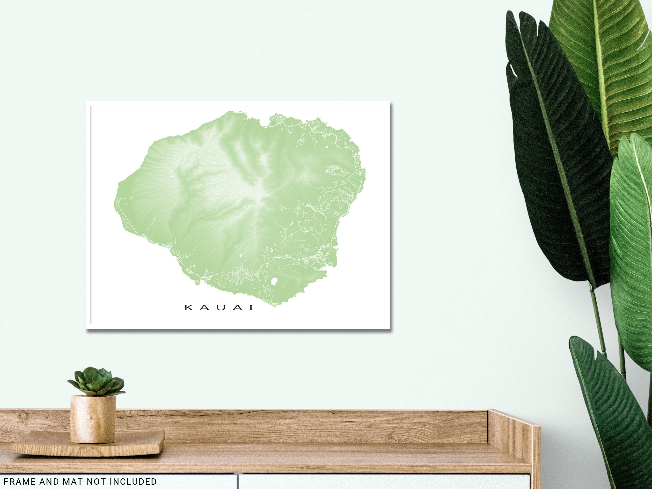 Kauai Map Print Poster, Kauai Hawaii Island Wall Art Prints, Hawaiian ...