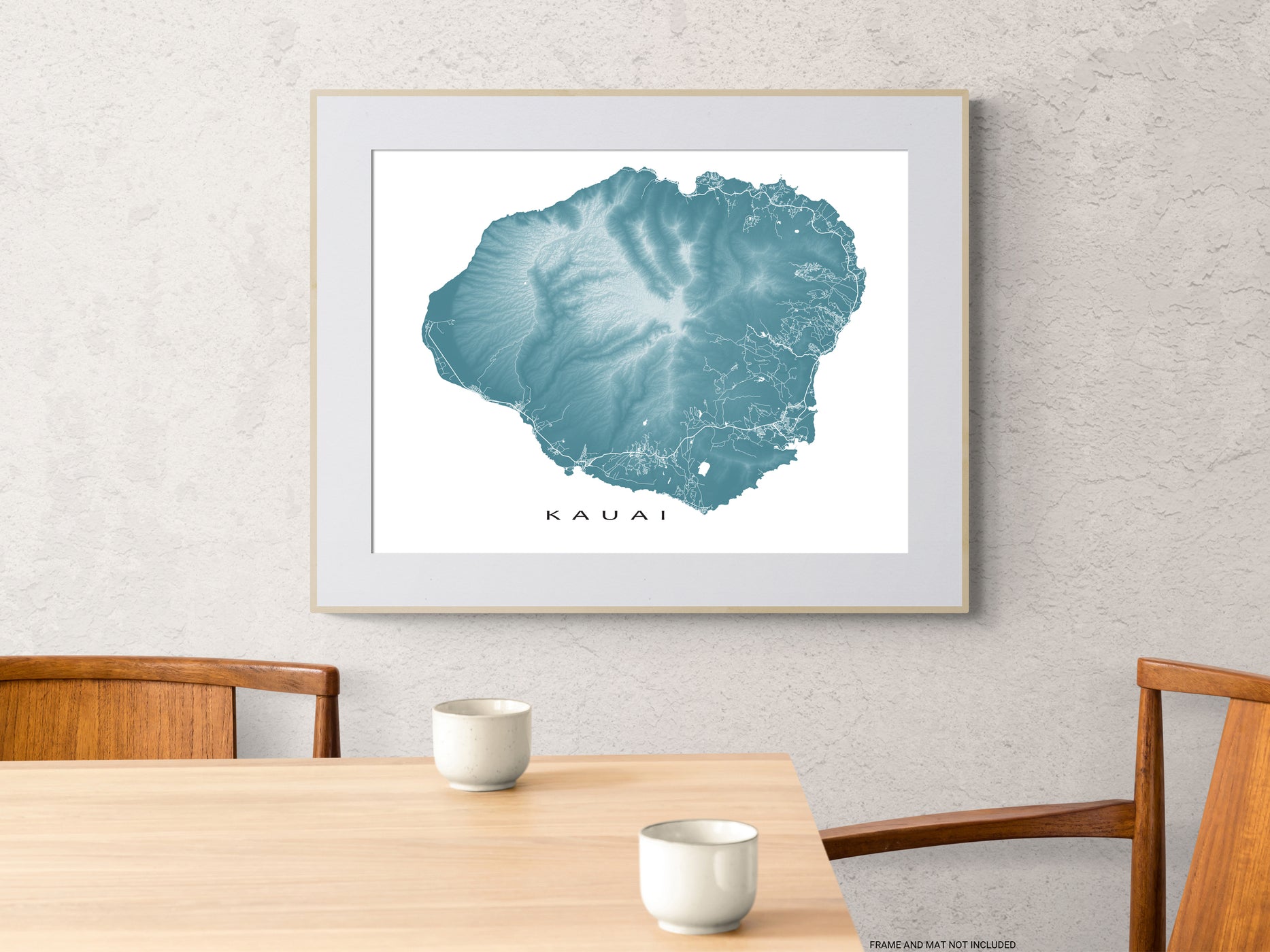 Kauai Map Print Poster, Kauai Hawaii Island Wall Art Prints, Hawaiian ...