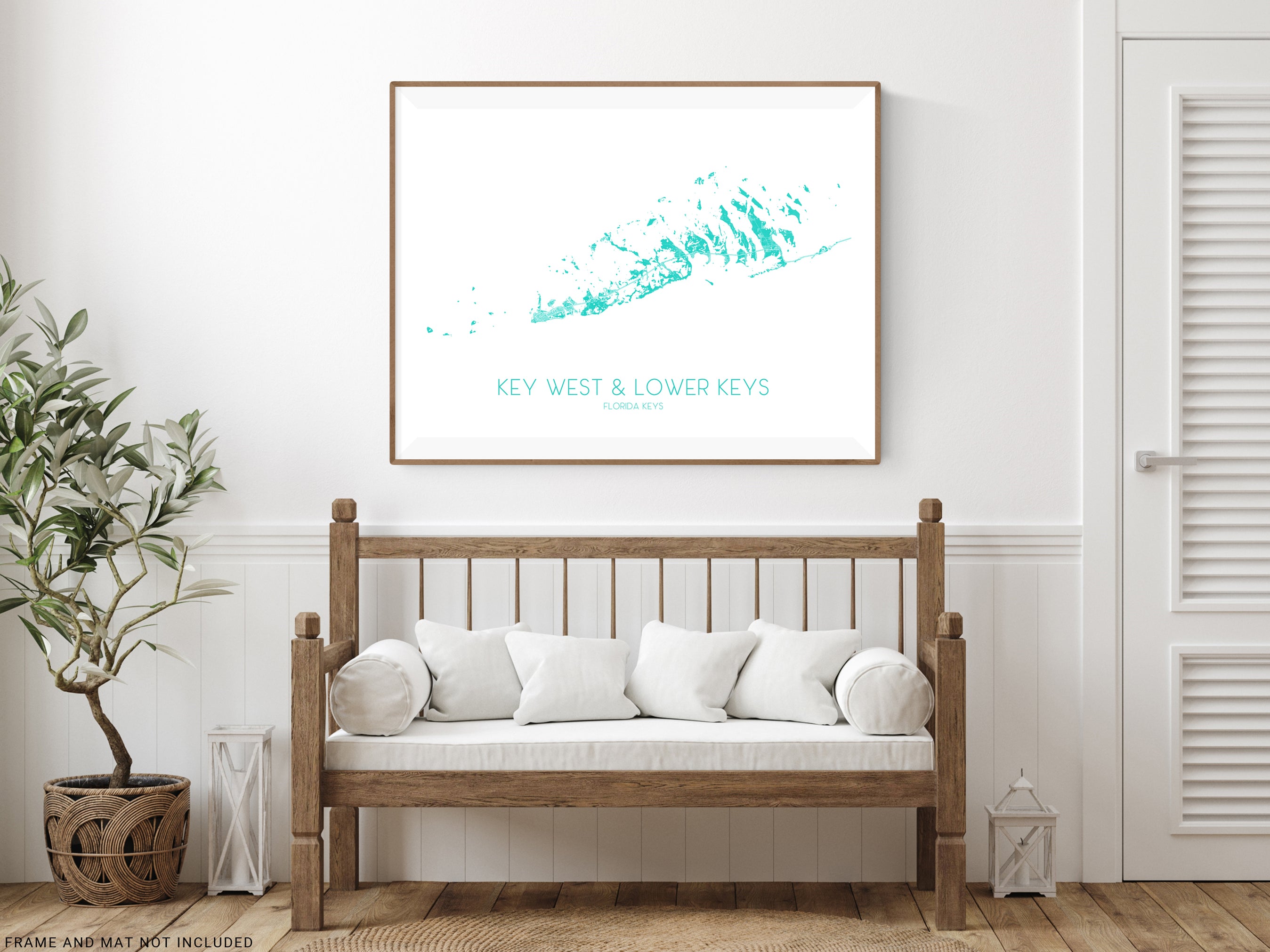 Key West Map Print, Lower Florida Keys Topographic Wall Art Poster, Ke ...