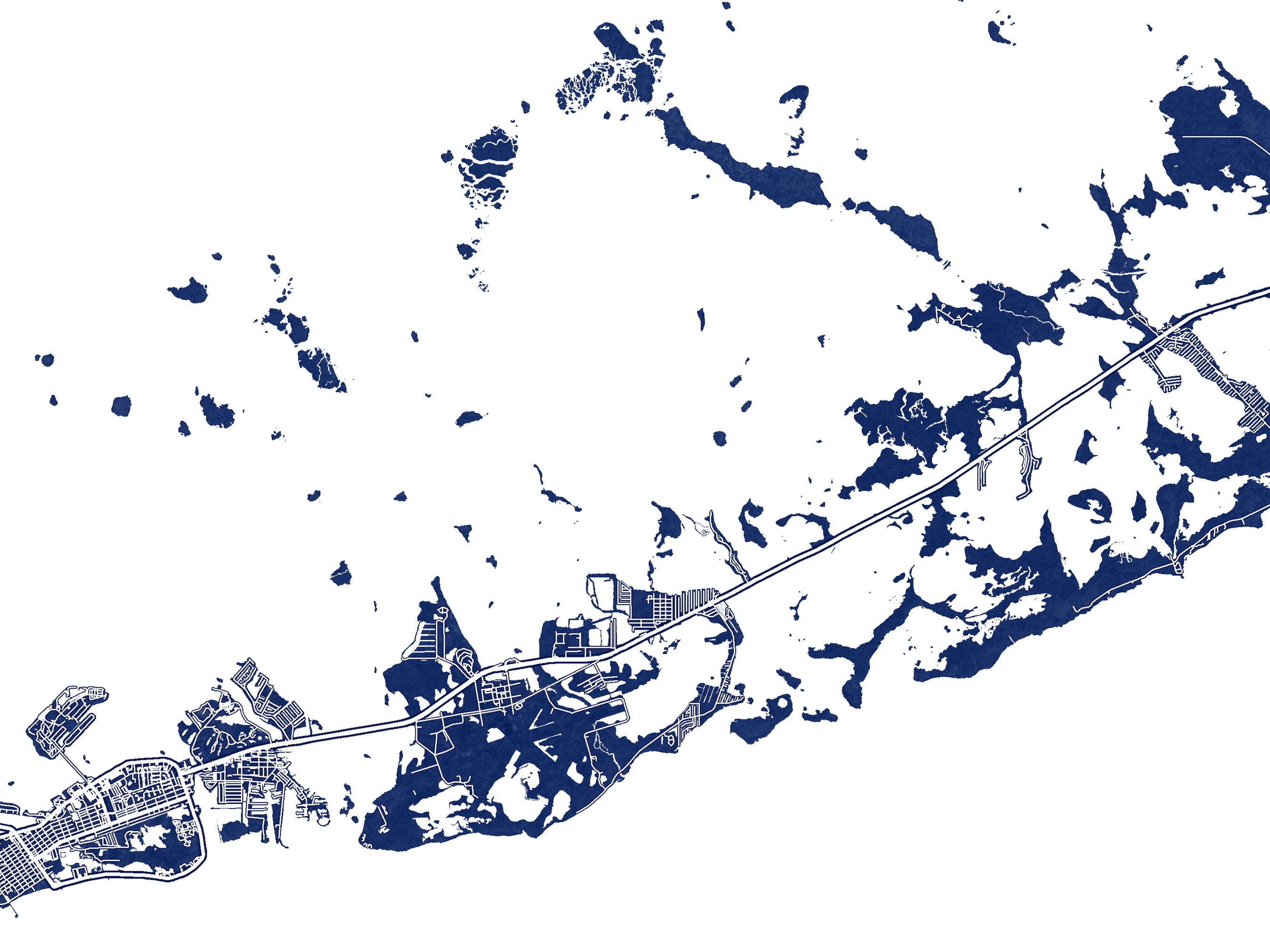 Key West Map Print, Lower Florida Keys Topographic Wall Art Poster, Ke ...