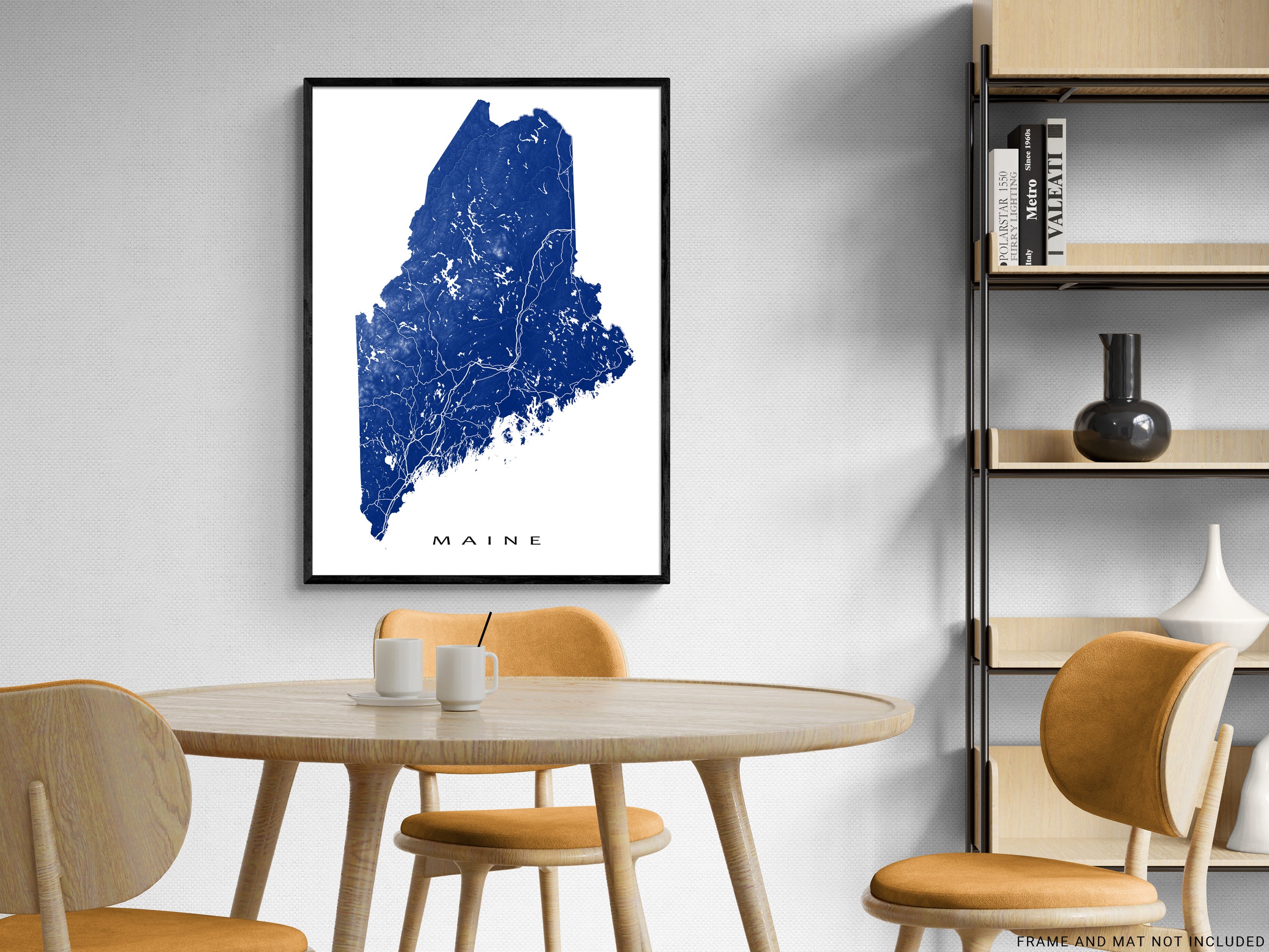 Maine Map Print, Topographic USA State Wall Art Poster Maps, ME — Maps ...