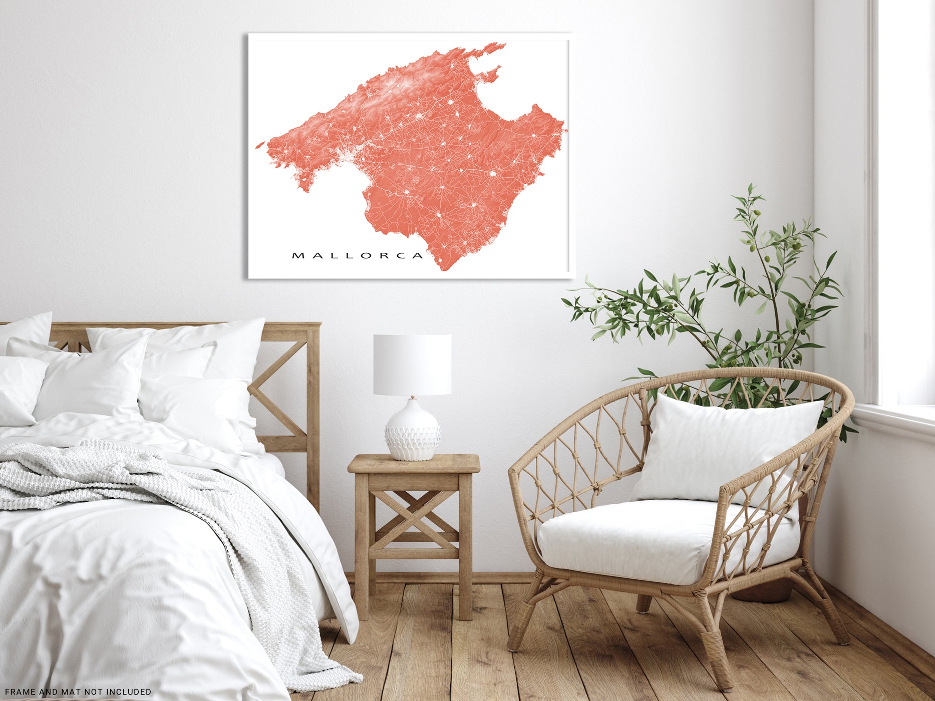 Mallorca Map Wall Decor Art Print, Spain Island Poster Maps, Majorca P ...