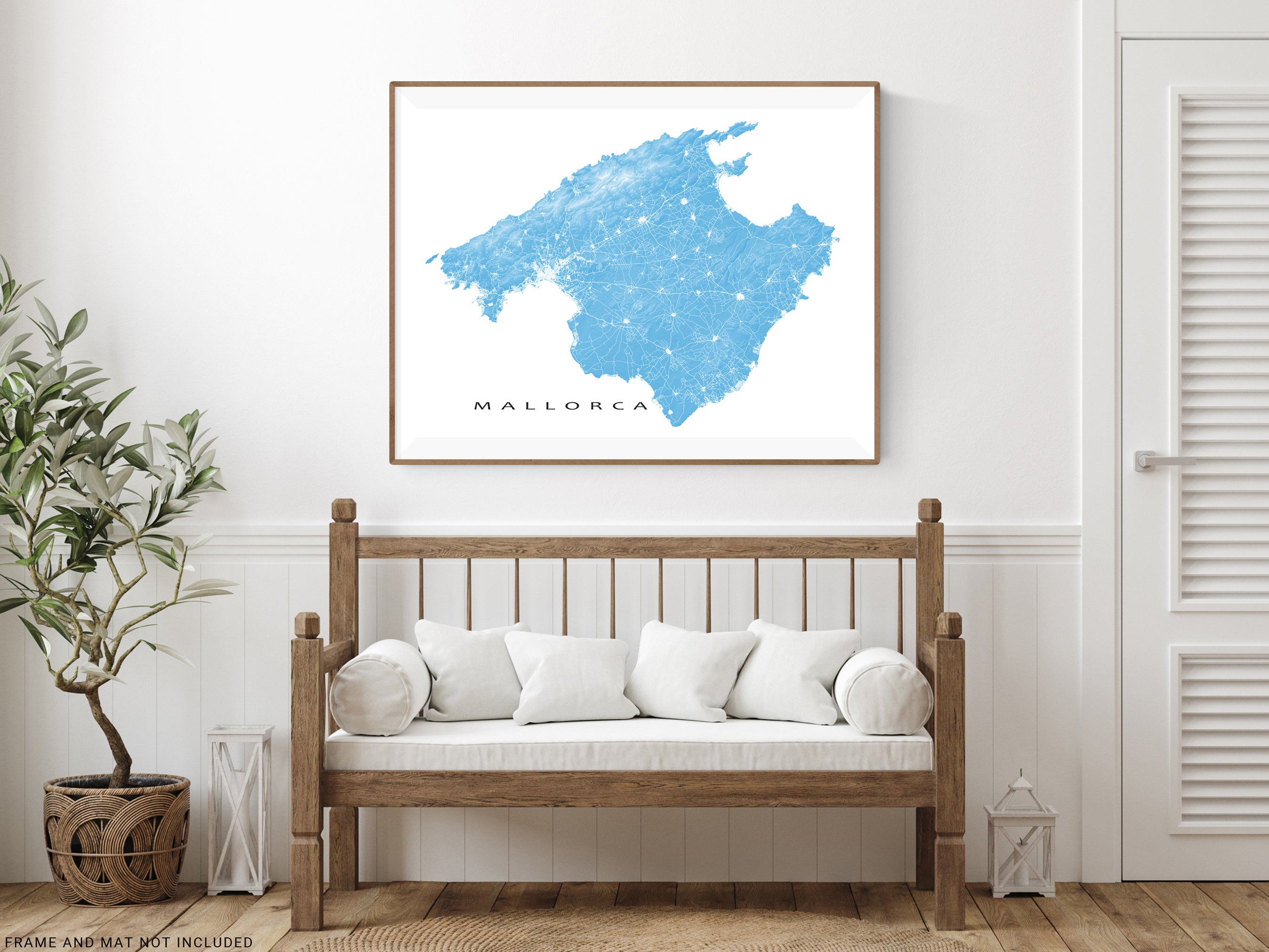 Mallorca Map Wall Decor Art Print, Spain Island Poster Maps, Majorca P ...