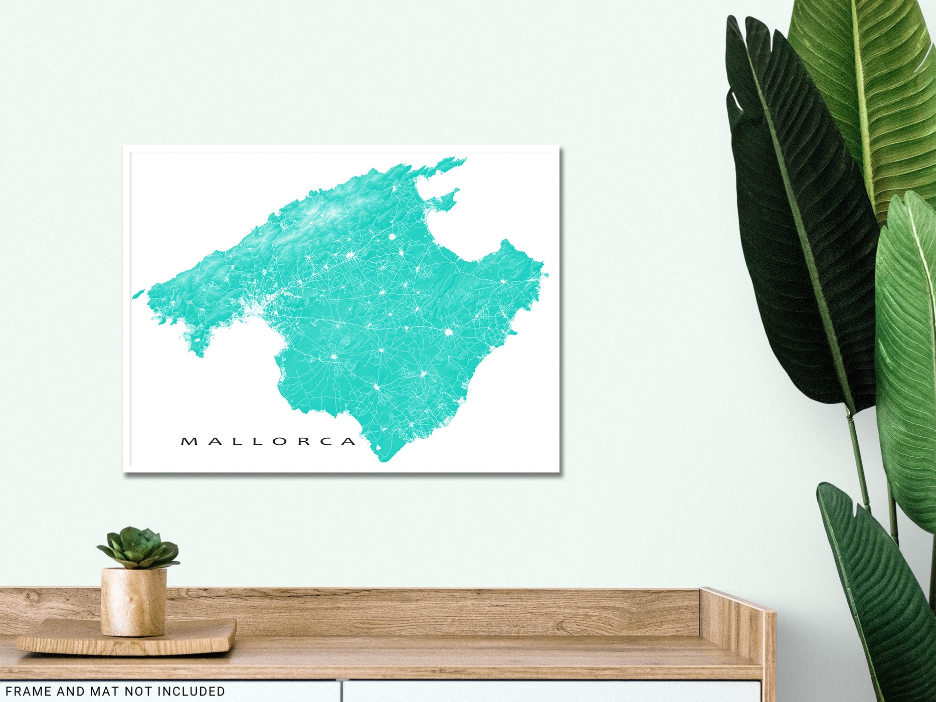 Mallorca Map Wall Decor Art Print, Spain Island Poster Maps, Majorca P ...