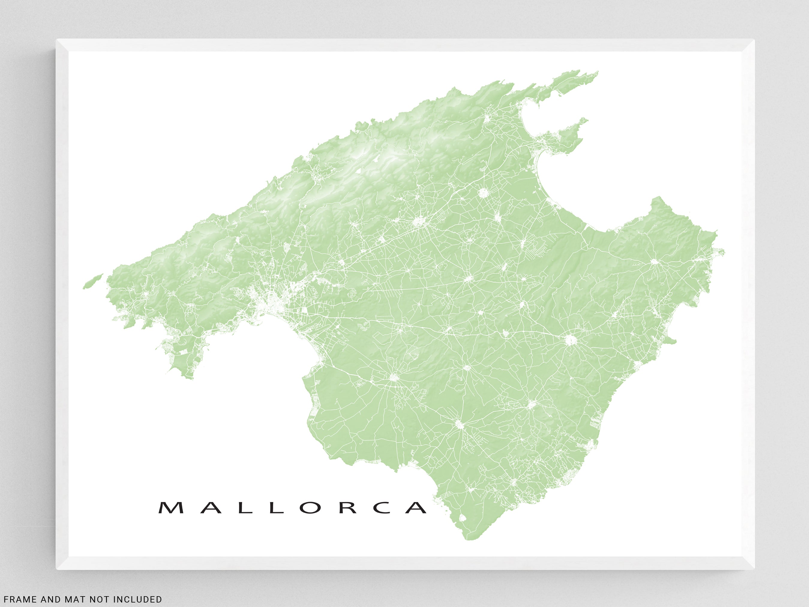 Mallorca Map Wall Decor Art Print, Spain Island Poster Maps, Majorca P ...