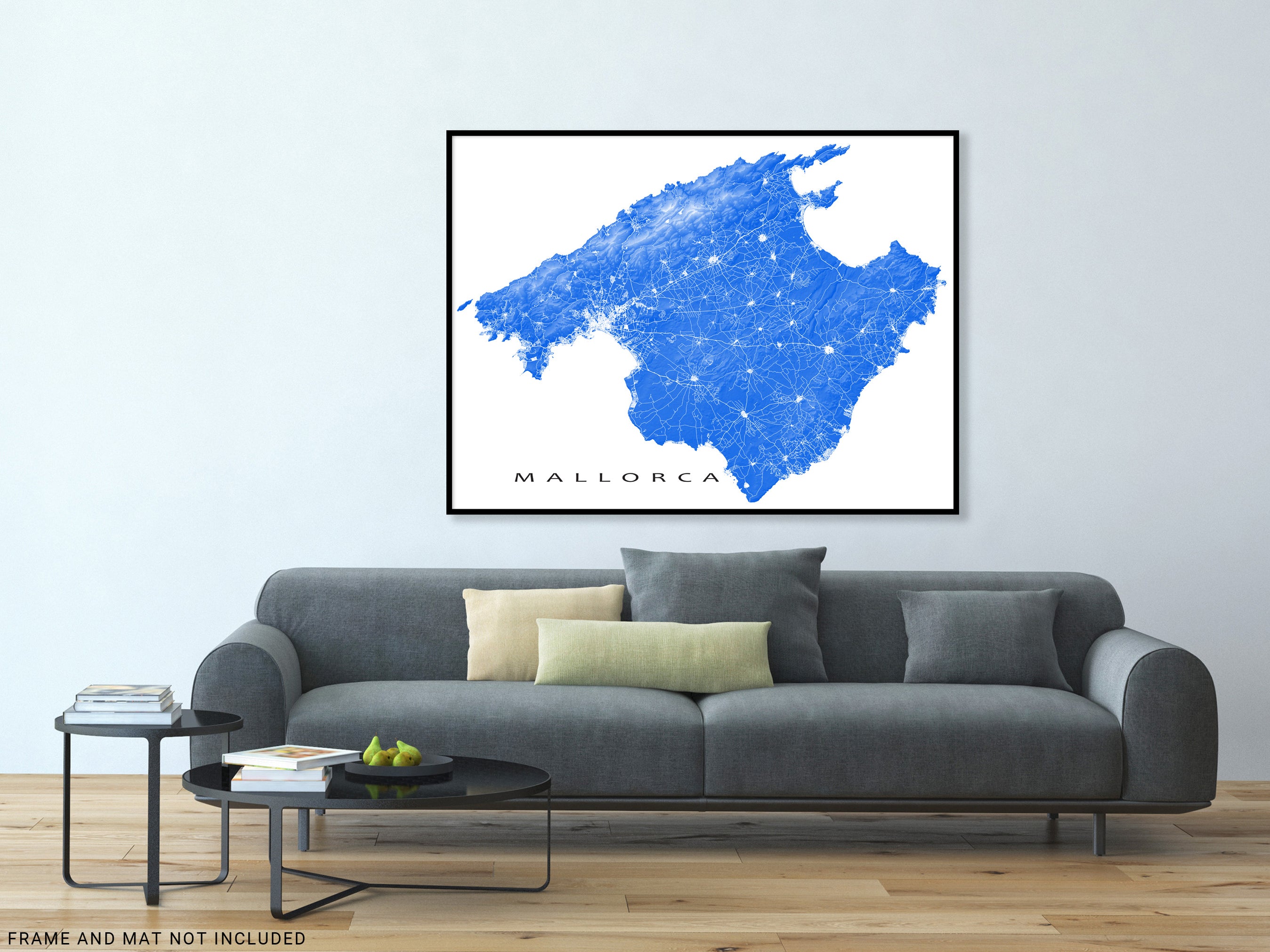 Mallorca Map Wall Decor Art Print, Spain Island Poster Maps, Majorca P ...